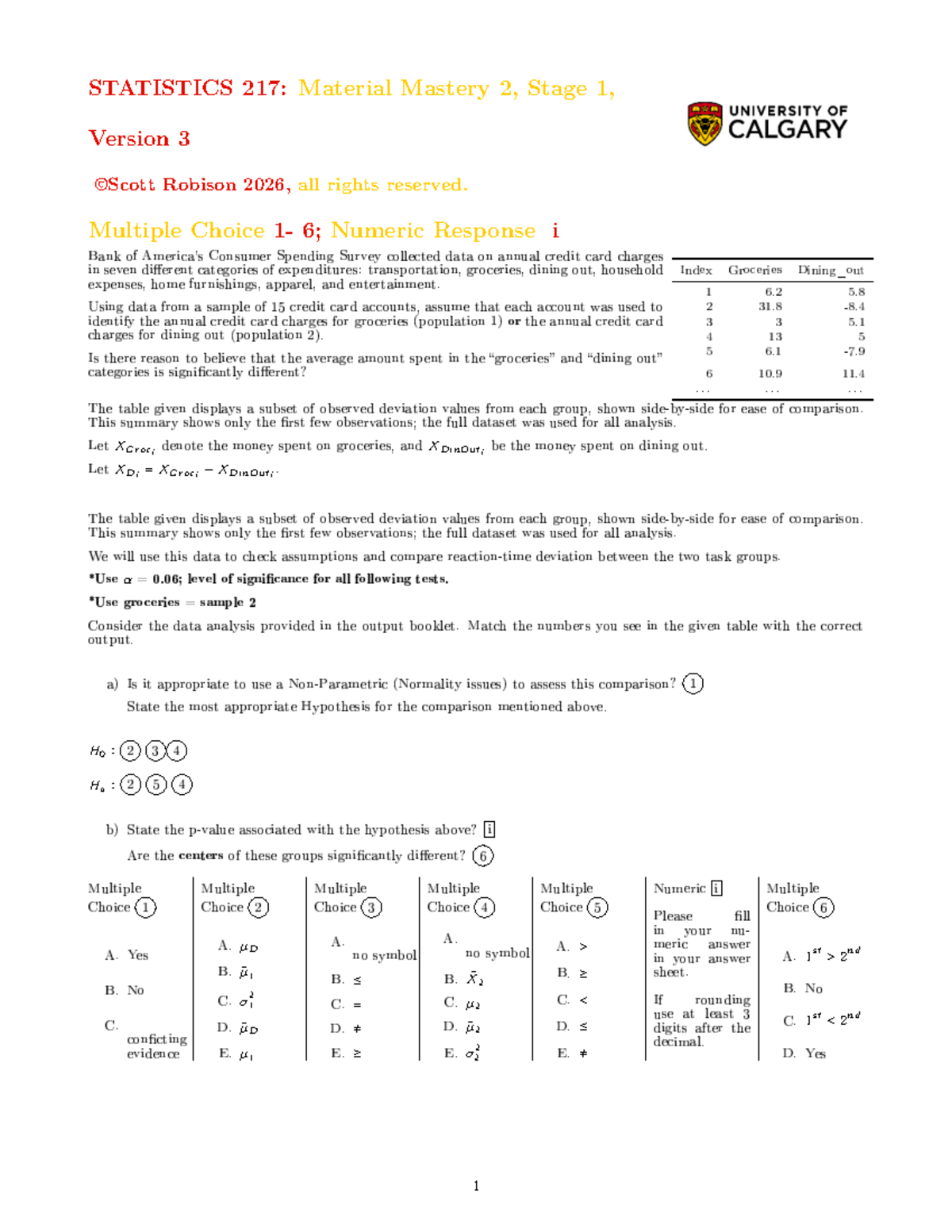 STATISTICS 217: MM2 Practice Test, Version C, Stage 1 - Studocu