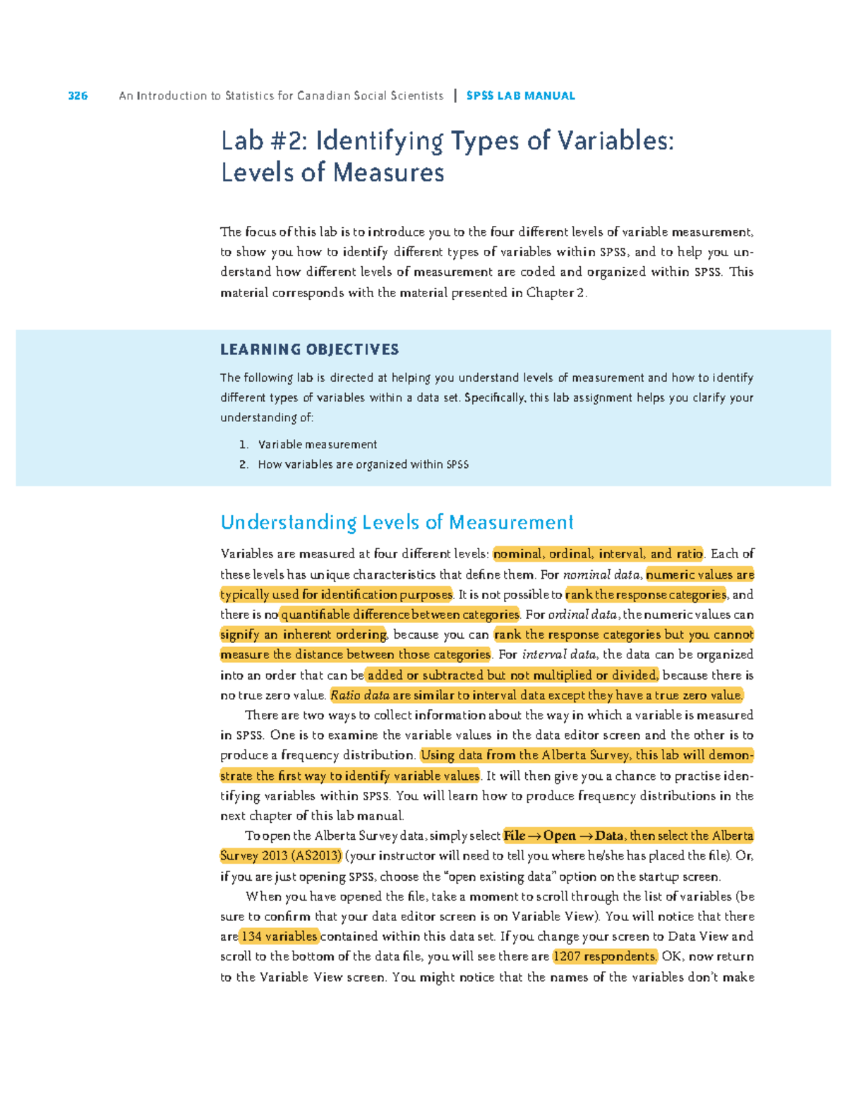 SPSS Lab Manual: Identifying Variable Types & Levels of Measurement ...