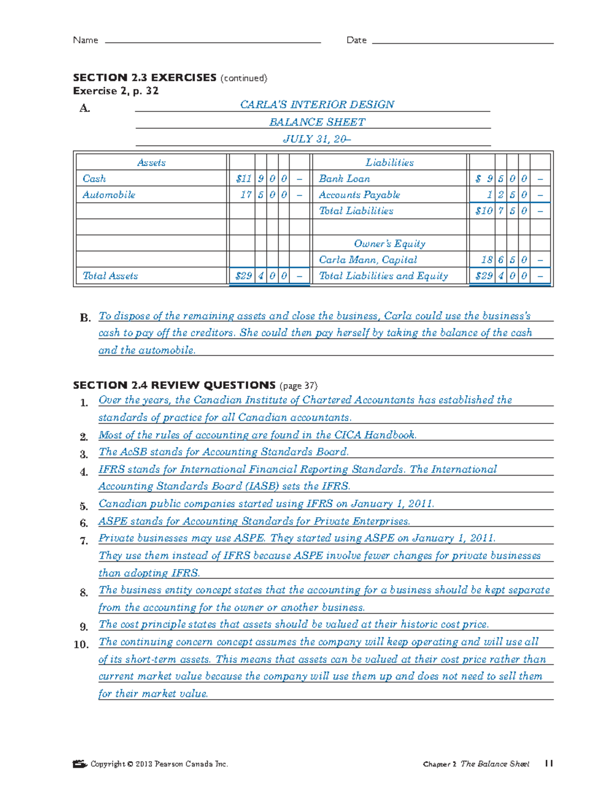 Accounting 1: Section 2 Review Questions & Exercises Answers - Studocu
