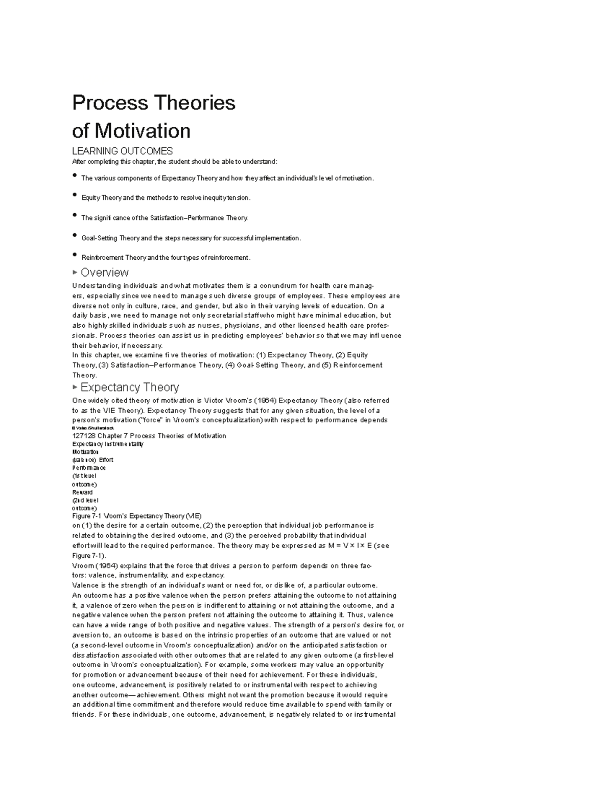 CHAPTER 7 Process Theories of Motivation: Insights & Case Studies in ...