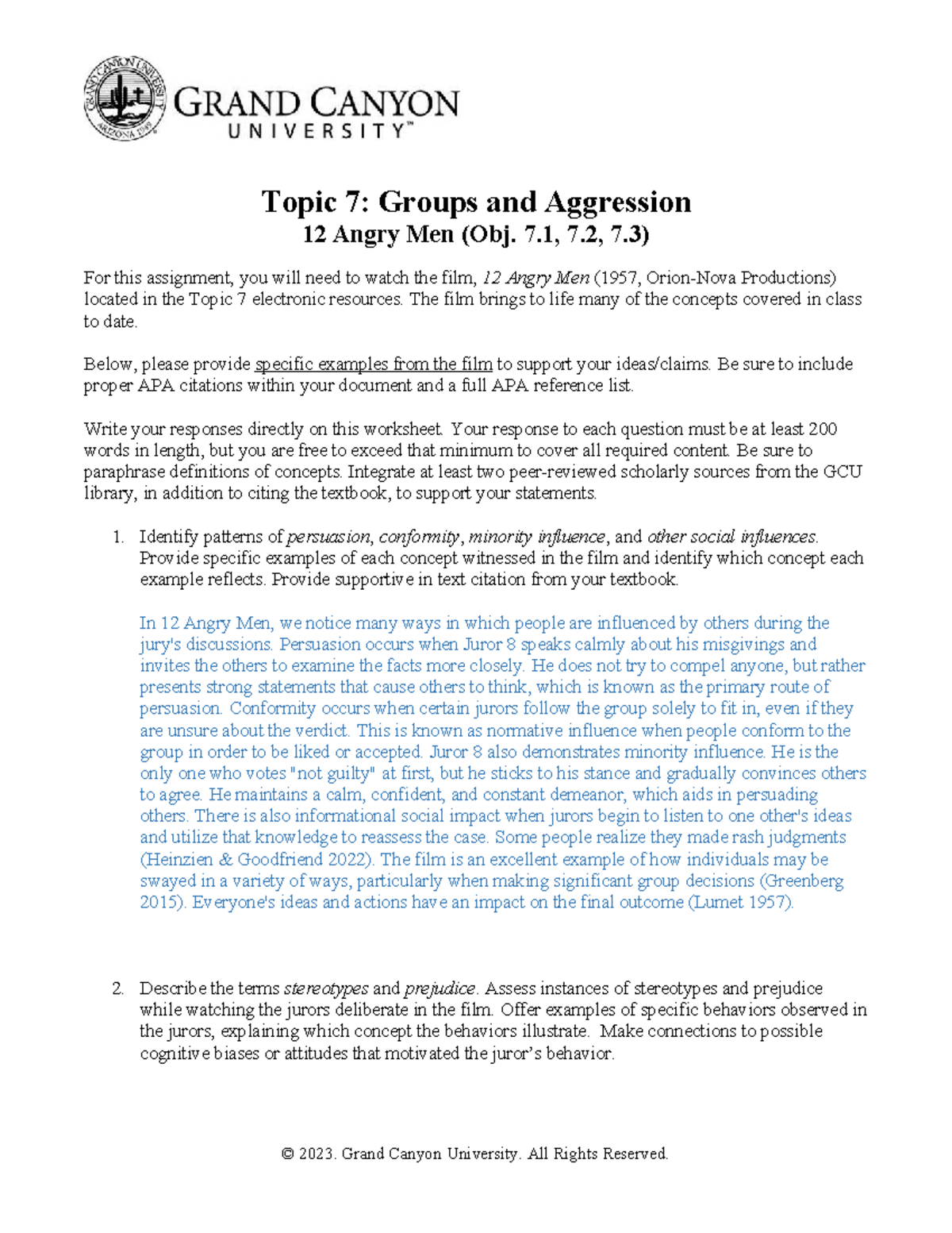 PSY-362-RS-T7: Analyzing Groups and Aggression in 12 Angry Men - Studocu
