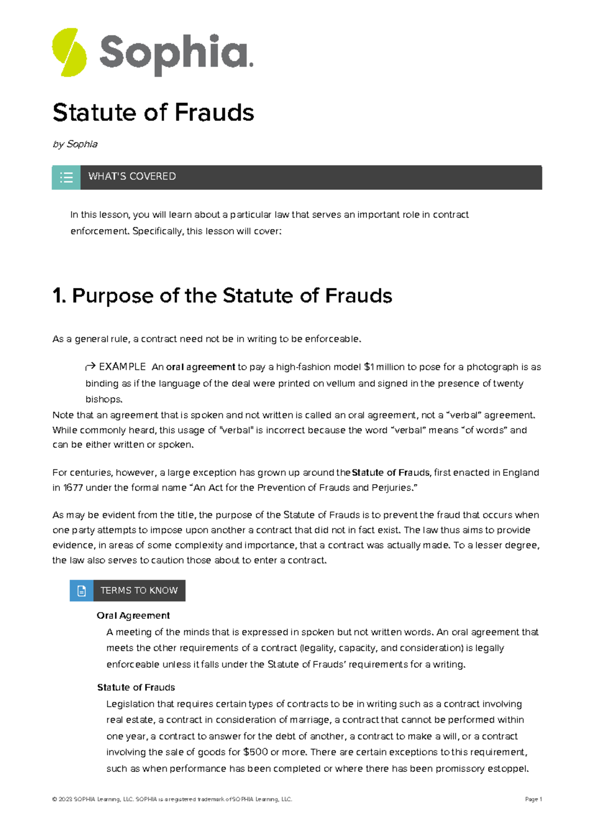 Statute-of-frauds - about farud and why - Statute of Frauds by Sophia ...