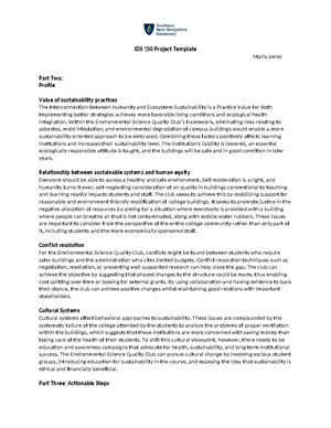 [Solved] Scenario 3 Environmental Quality Describe how environmental ...