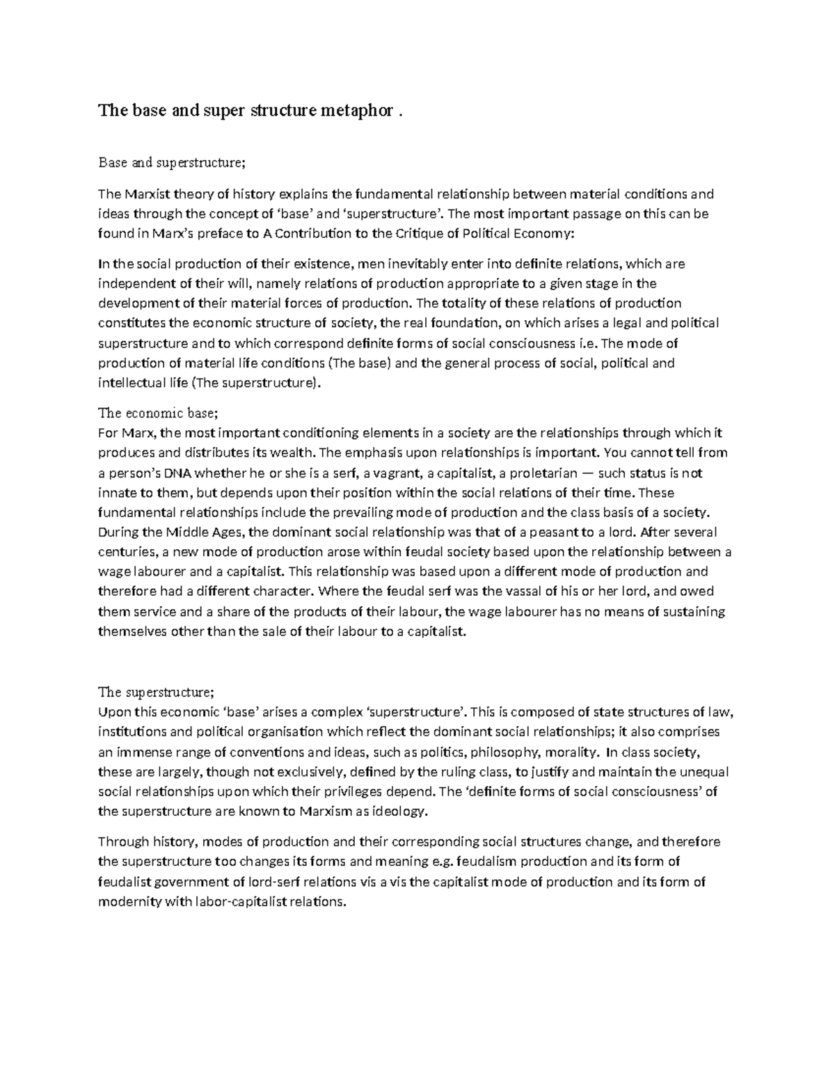 The base and super structure metaphor final copy - The base and super ...