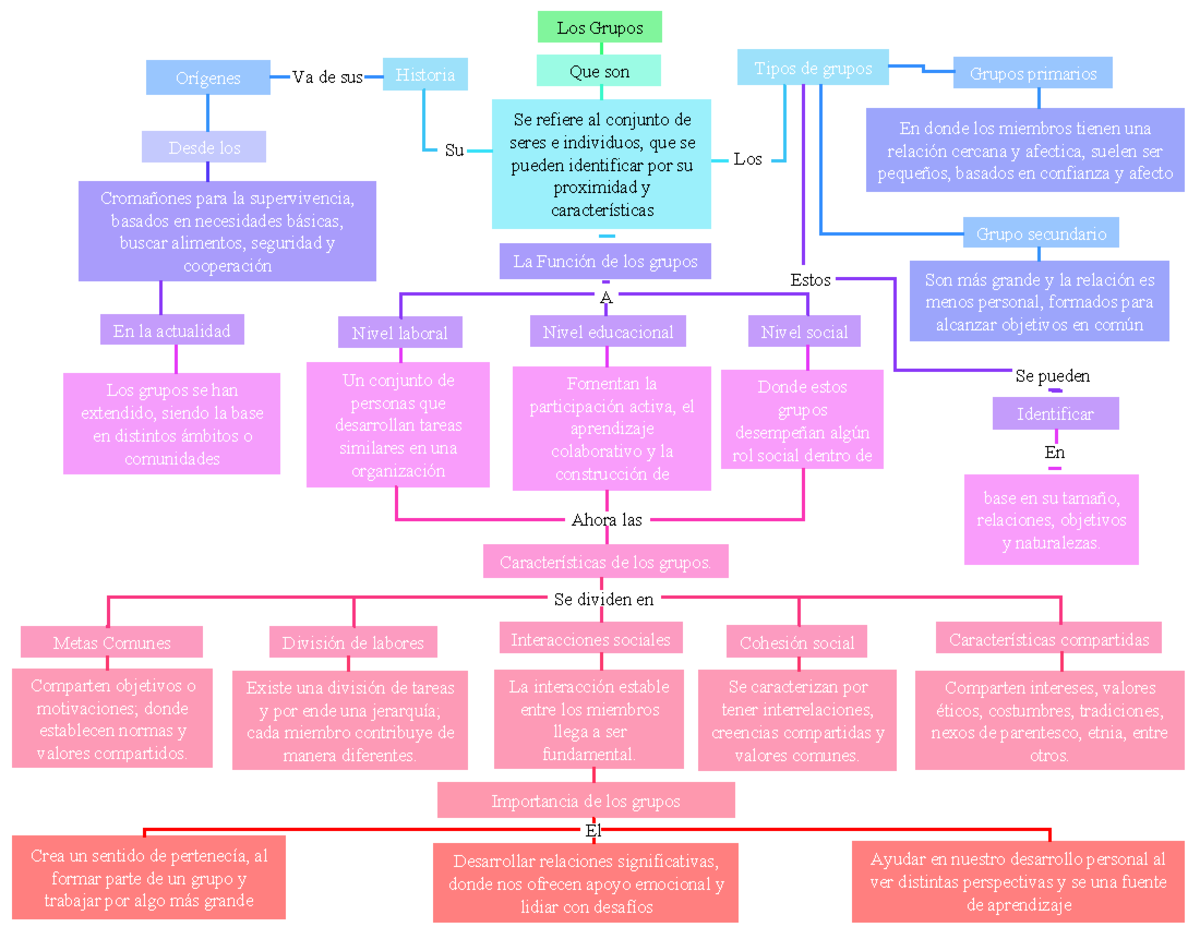 Modelo de Mapa Conceptual sobre Grupos Sociales y sus Funciones - Studocu