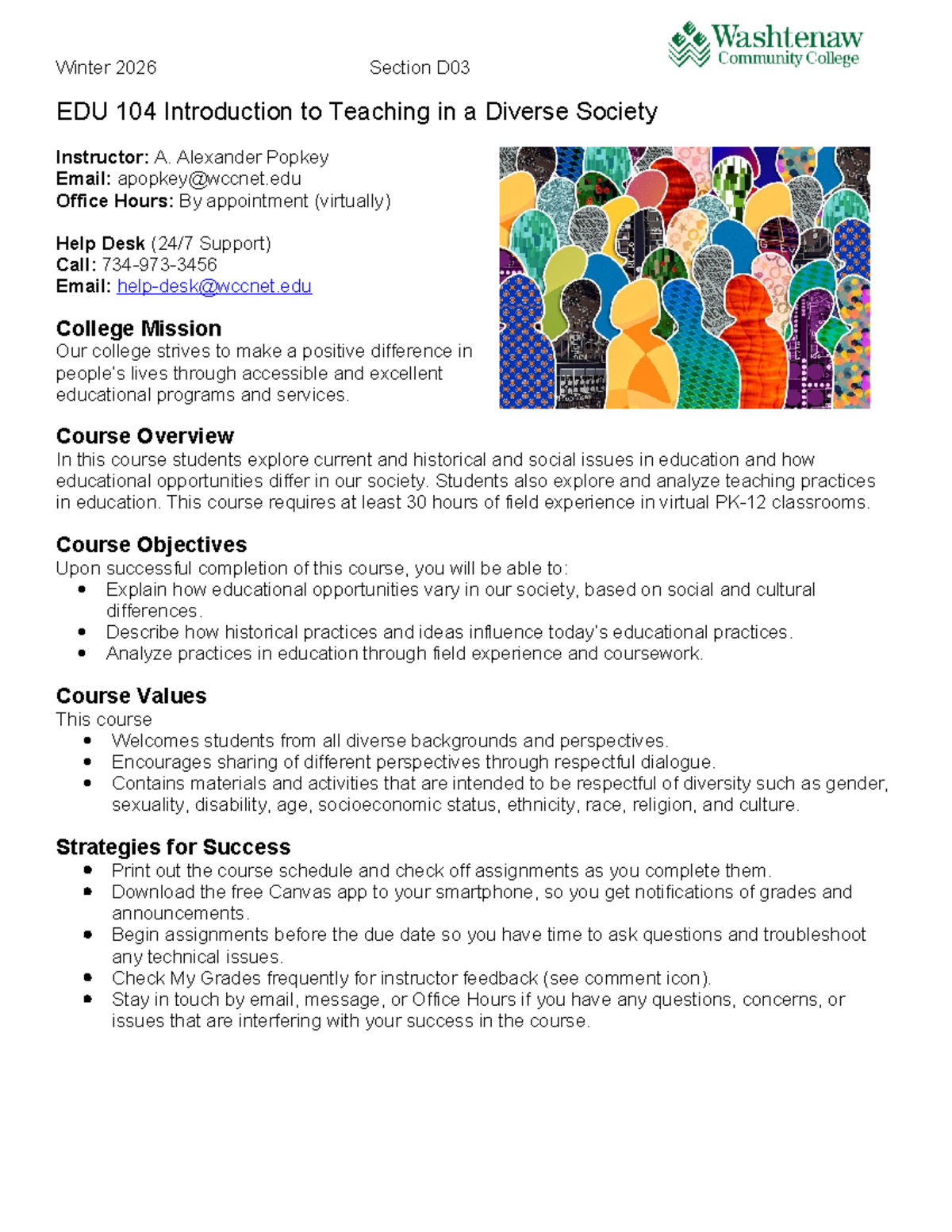 EDU 104 W26 Syllabus: Intro to Teaching in a Diverse Society - Studocu