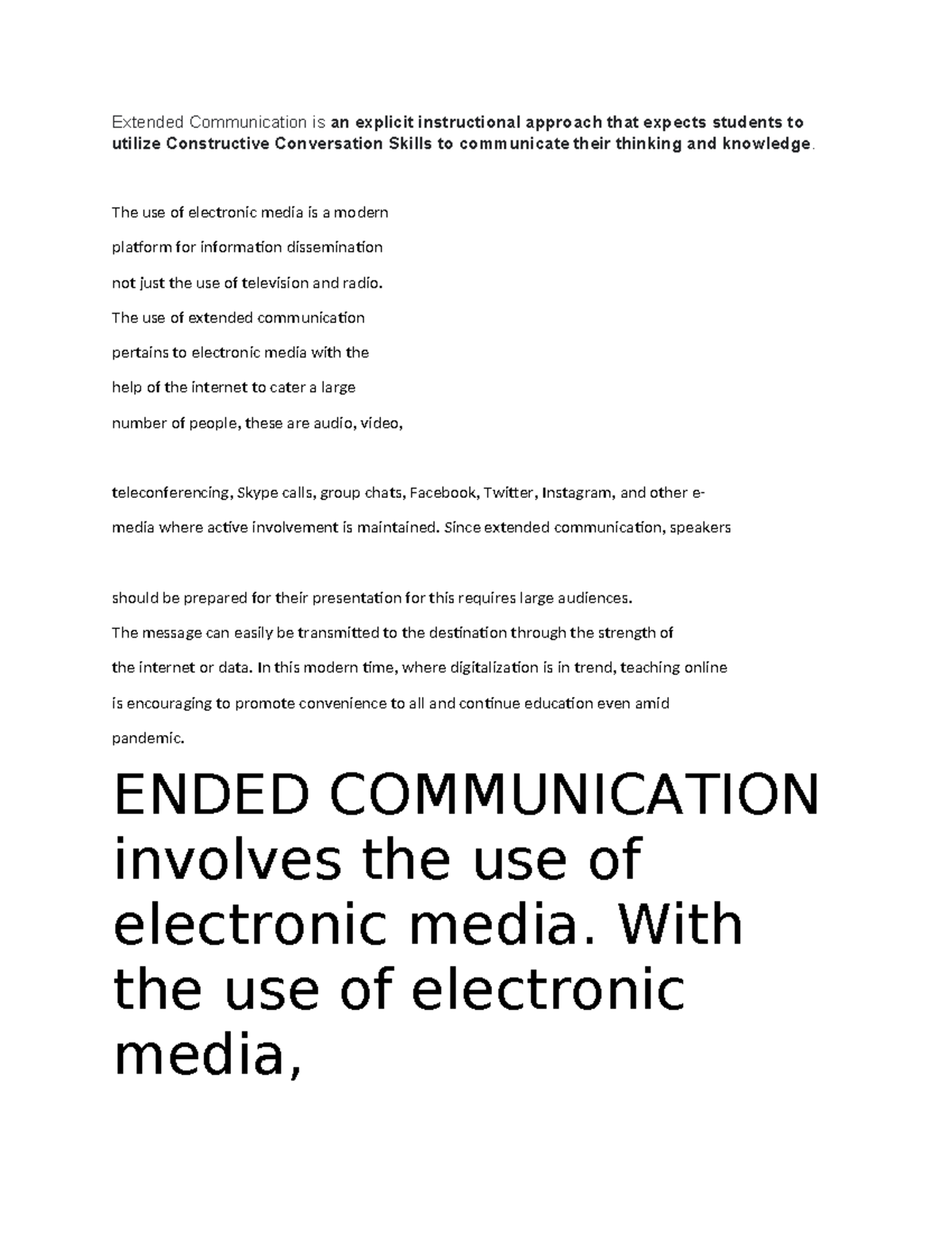 Extended Communication in Digital Media: Skills & Strategies - Studocu
