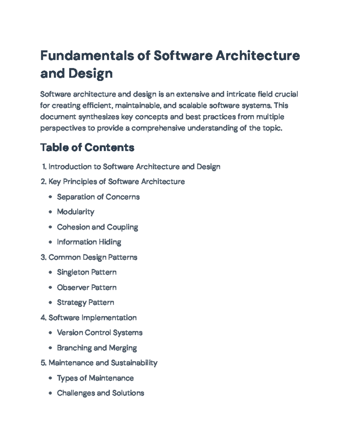 Fundamentals of Software Architecture and Design: Key Concepts & Practices - Studocu