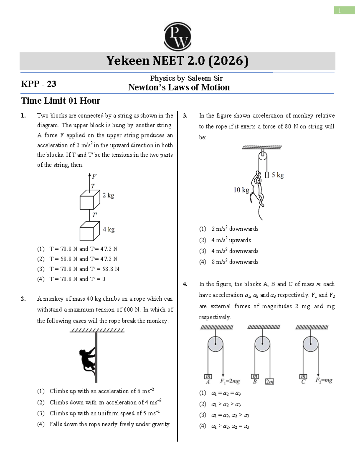 Newton's Laws of Motion Study Guide KPP-23 - Studocu