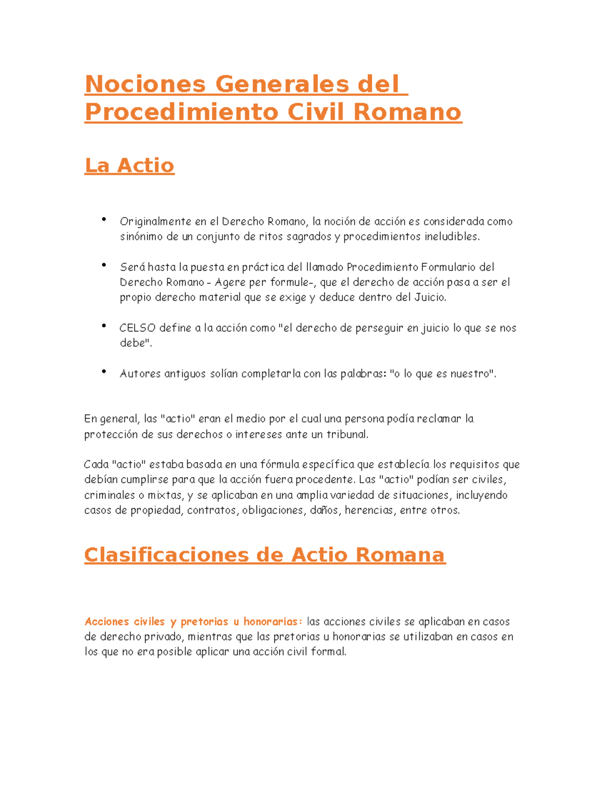 Nociones Generales Del Procedimiento Civil Romano - Derecho Romano 1er ...