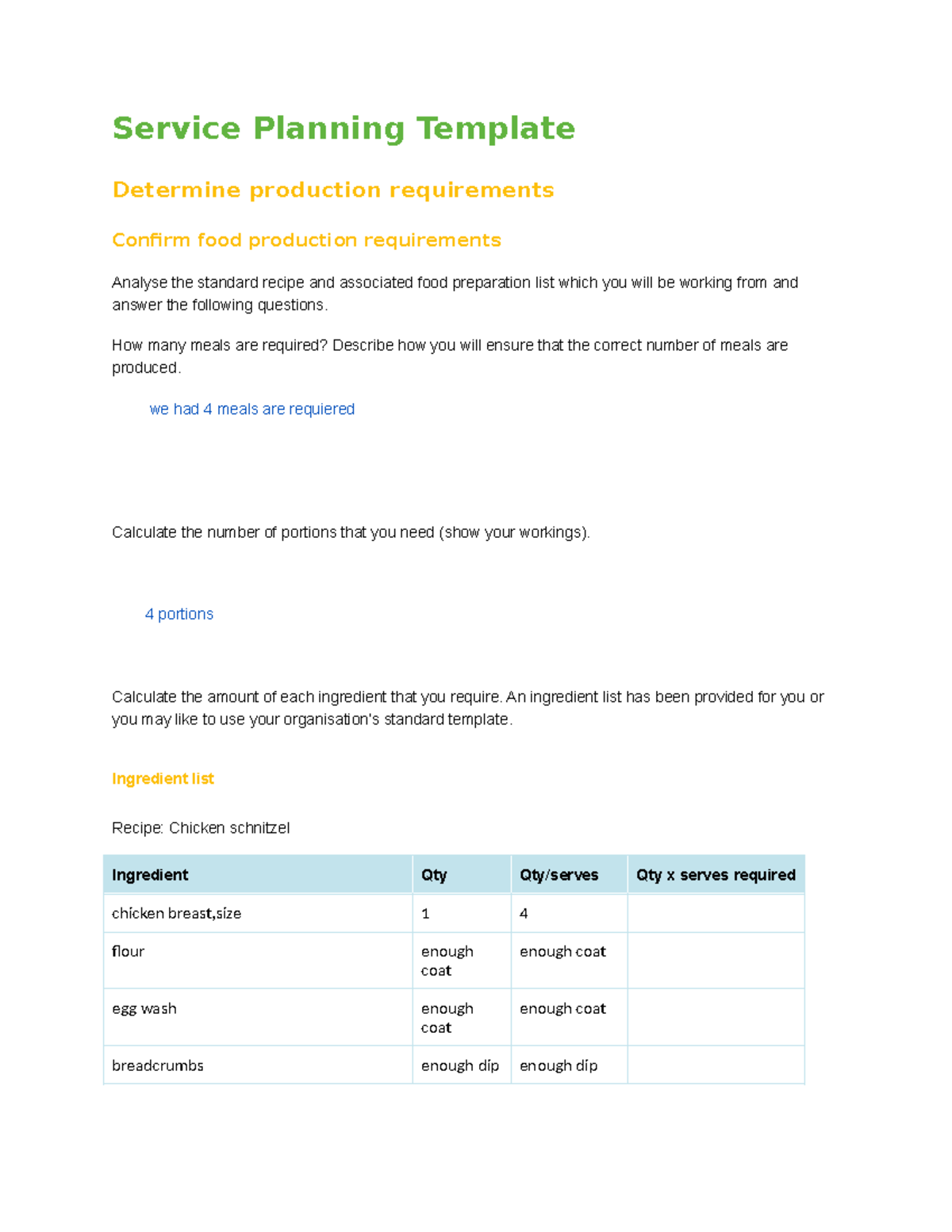 Sithccc 035 Service Planning Template - Service Planning Template ...