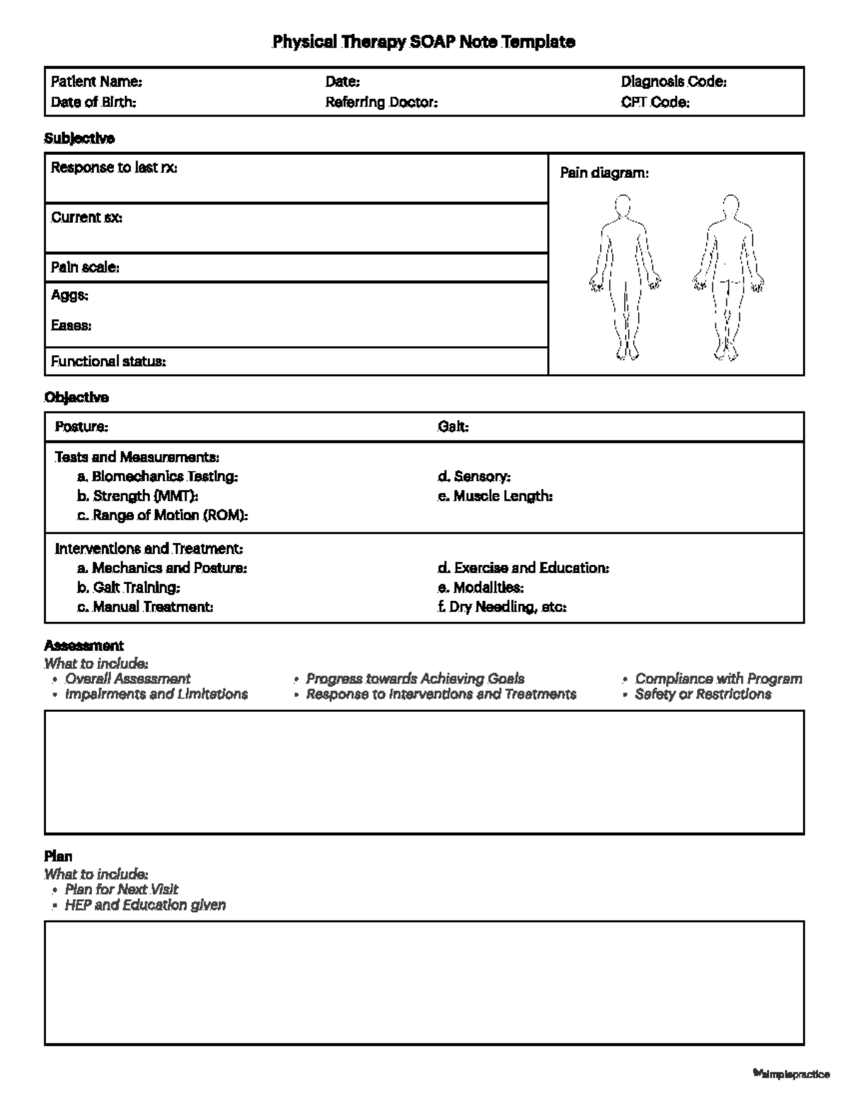 Physical Therapy SOAP Note Template - Physical Therapy SOAP Note ...