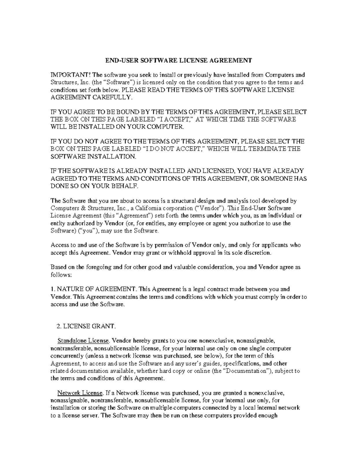 CSI Software License Agreement: Terms and Conditions Overview - Studocu