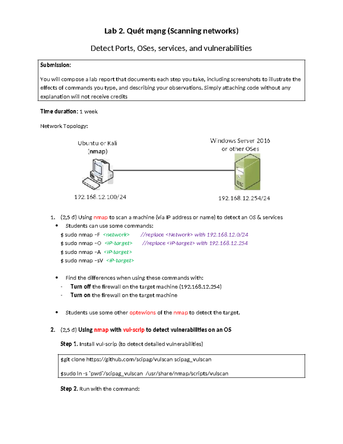 Lab 2 - OS Security: Scanning Networks & Detecting Vulnerabilities ...
