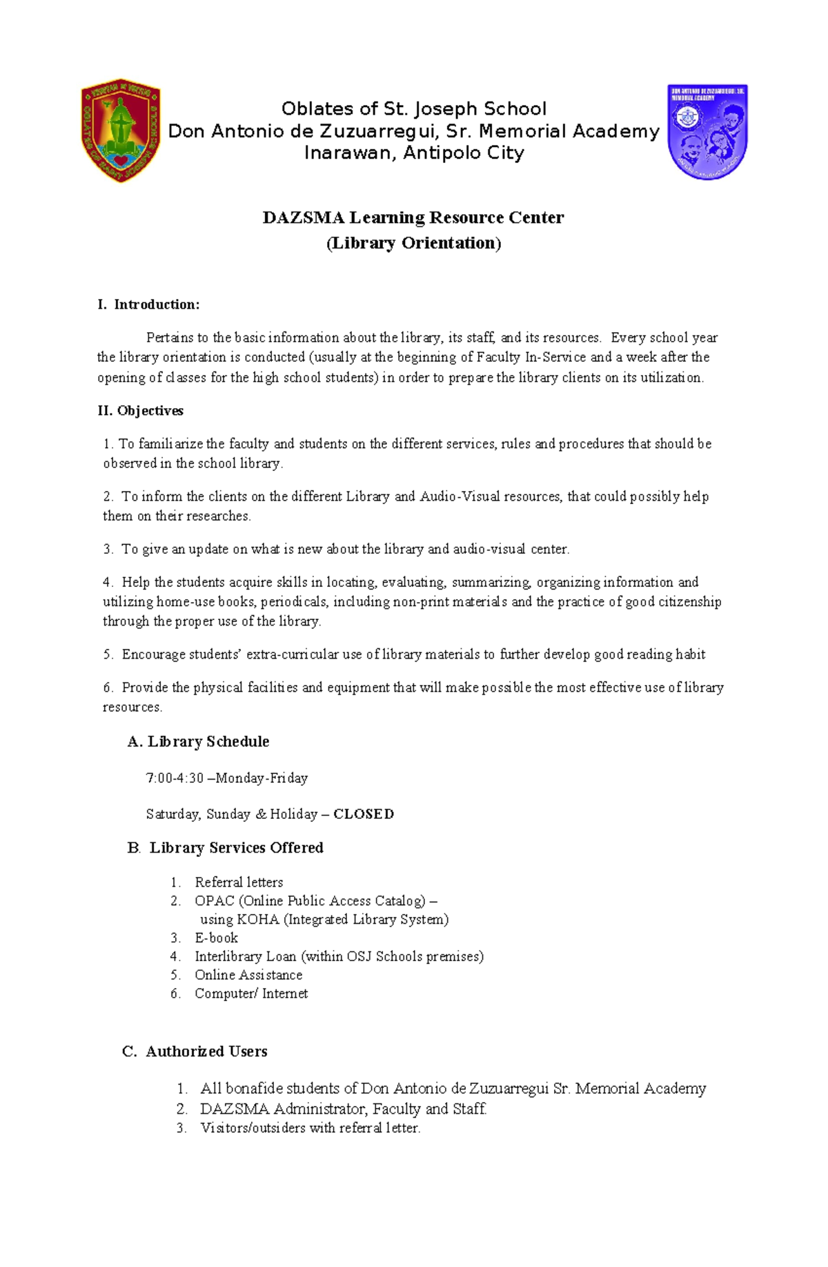 DAZSMA Library Orientation: Essential Guide for Faculty & Students ...