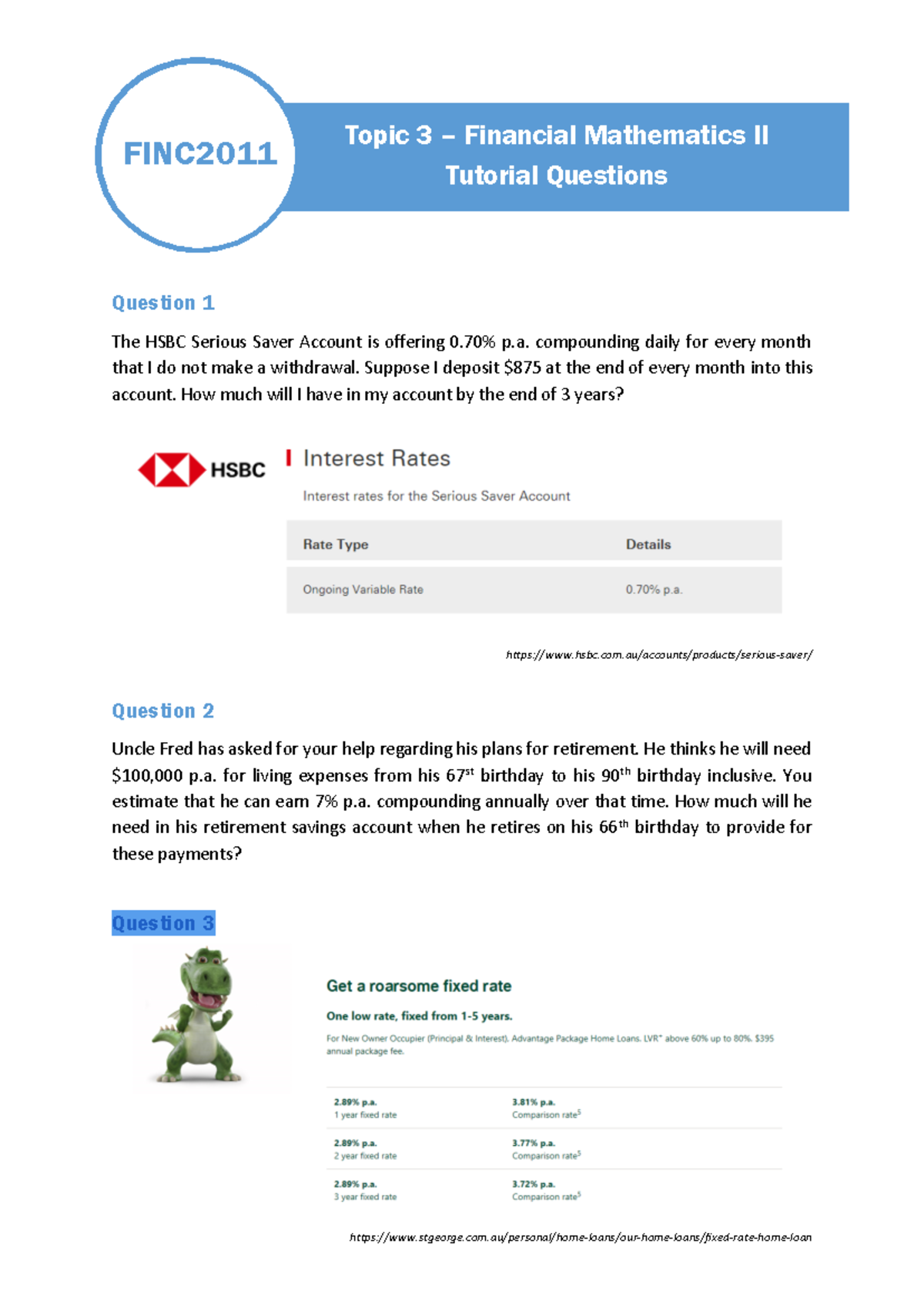 Wk 4 - Financial Mathematics II Questions - Topic 3 – Financial ...