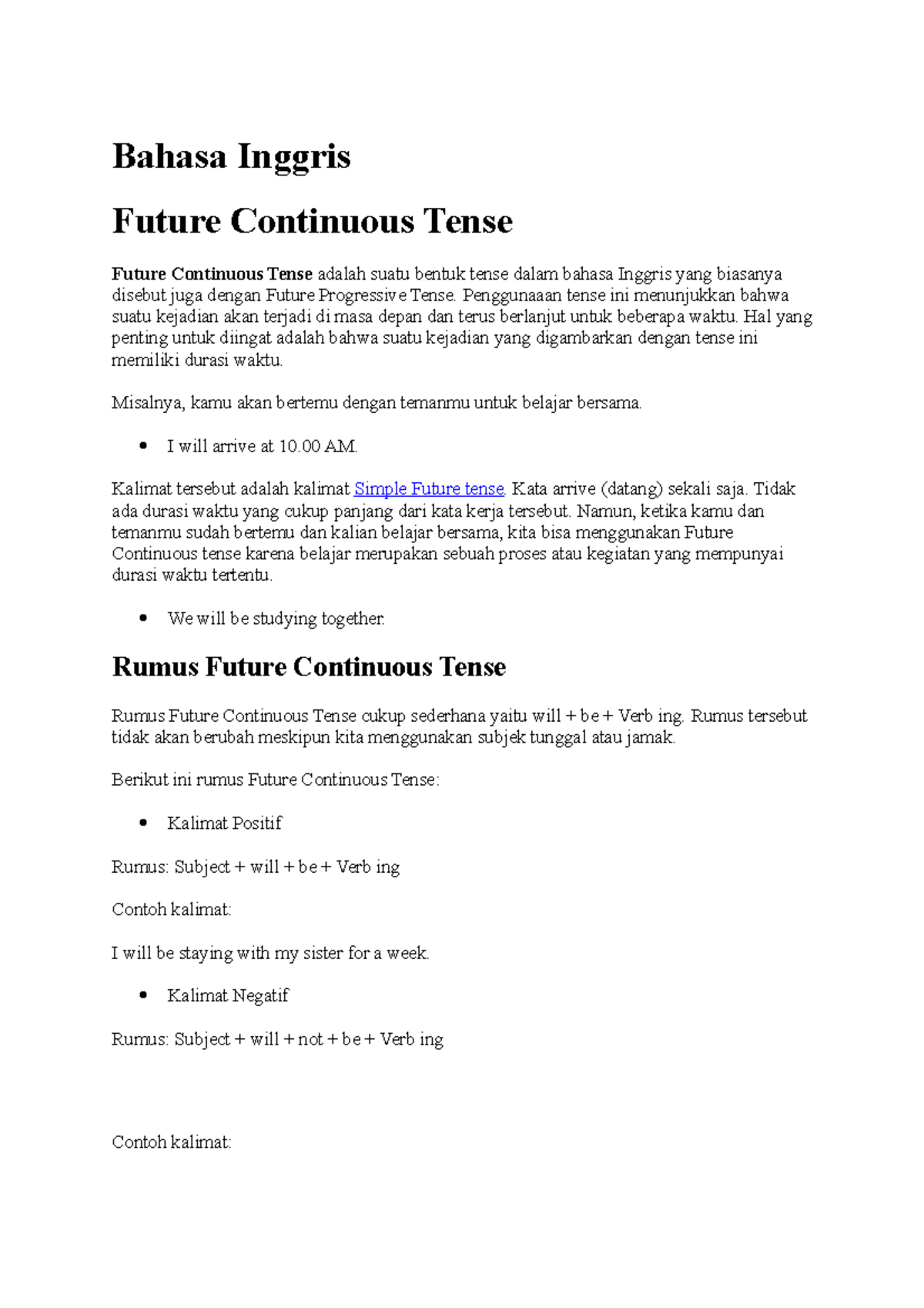 Understanding Future Continuous Tense - Basic English Structure - Studocu