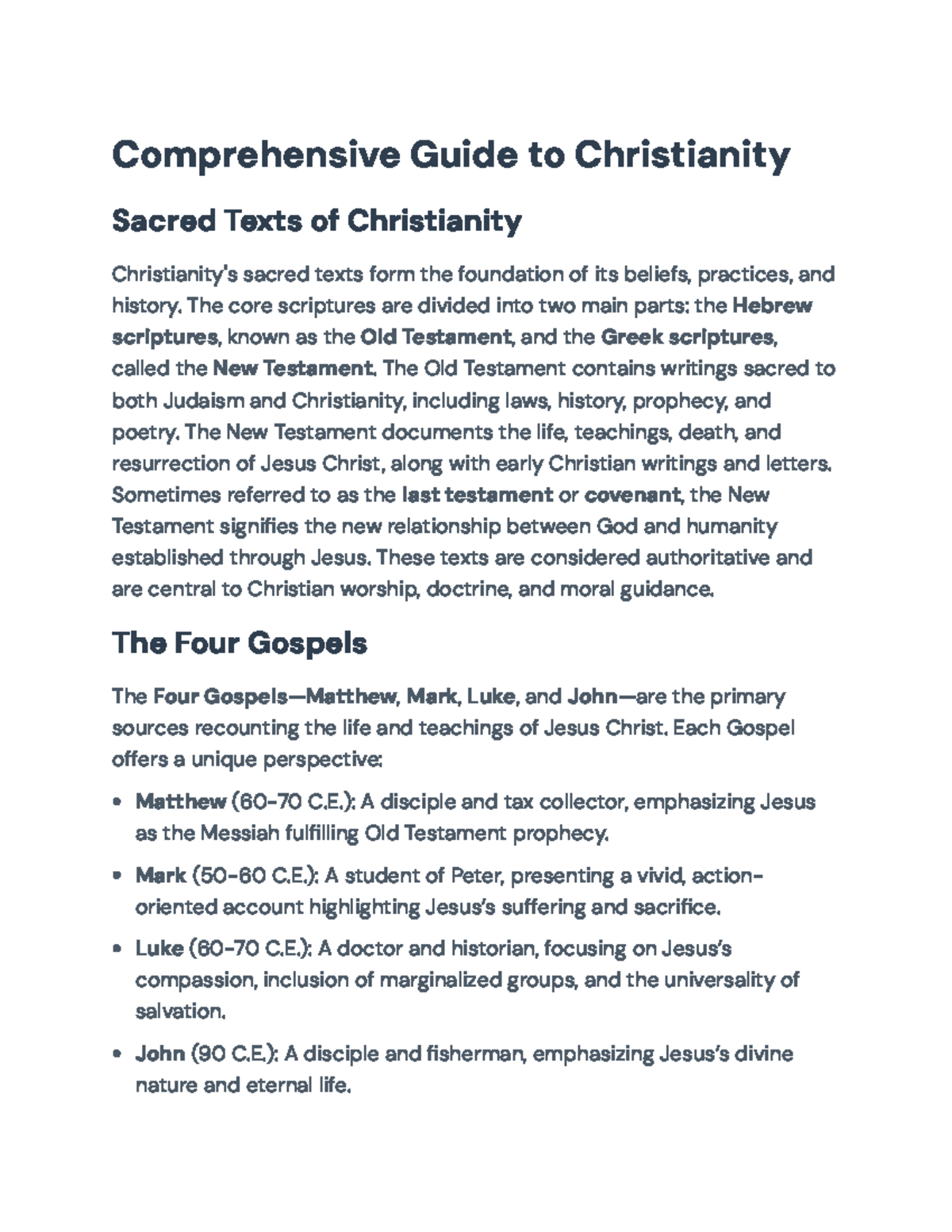 Comprehensive Overview of Christianity: Key Teachings & Figures - Studocu