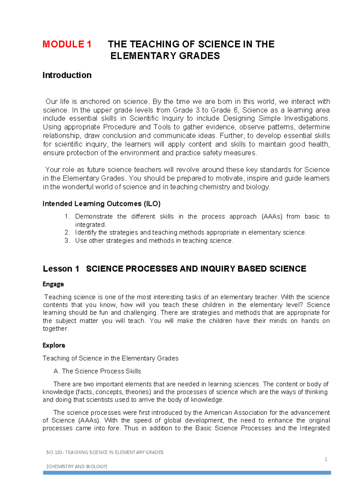523068201 Module 1: Teaching Science in Elementary Grades (Bio & Chem ...