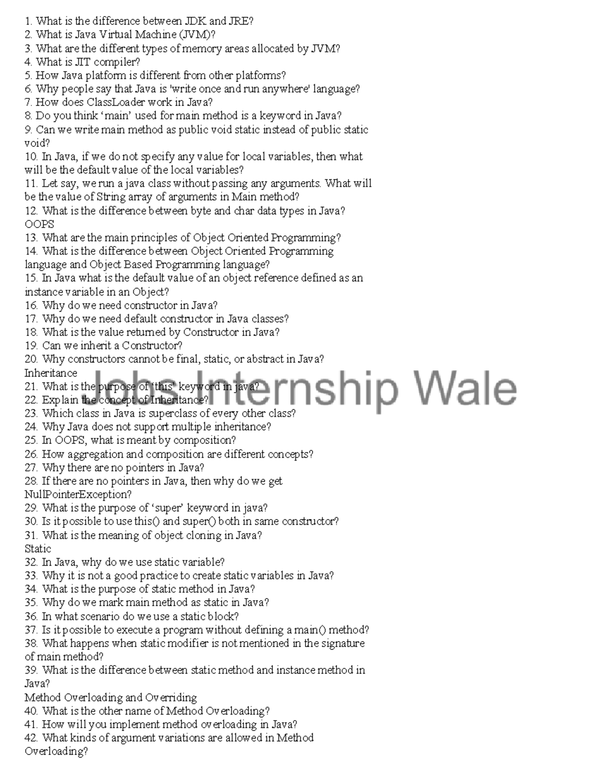 1000 Java Interview Questions - What is the difference between JDK and JRE? What is Java Virtual ...