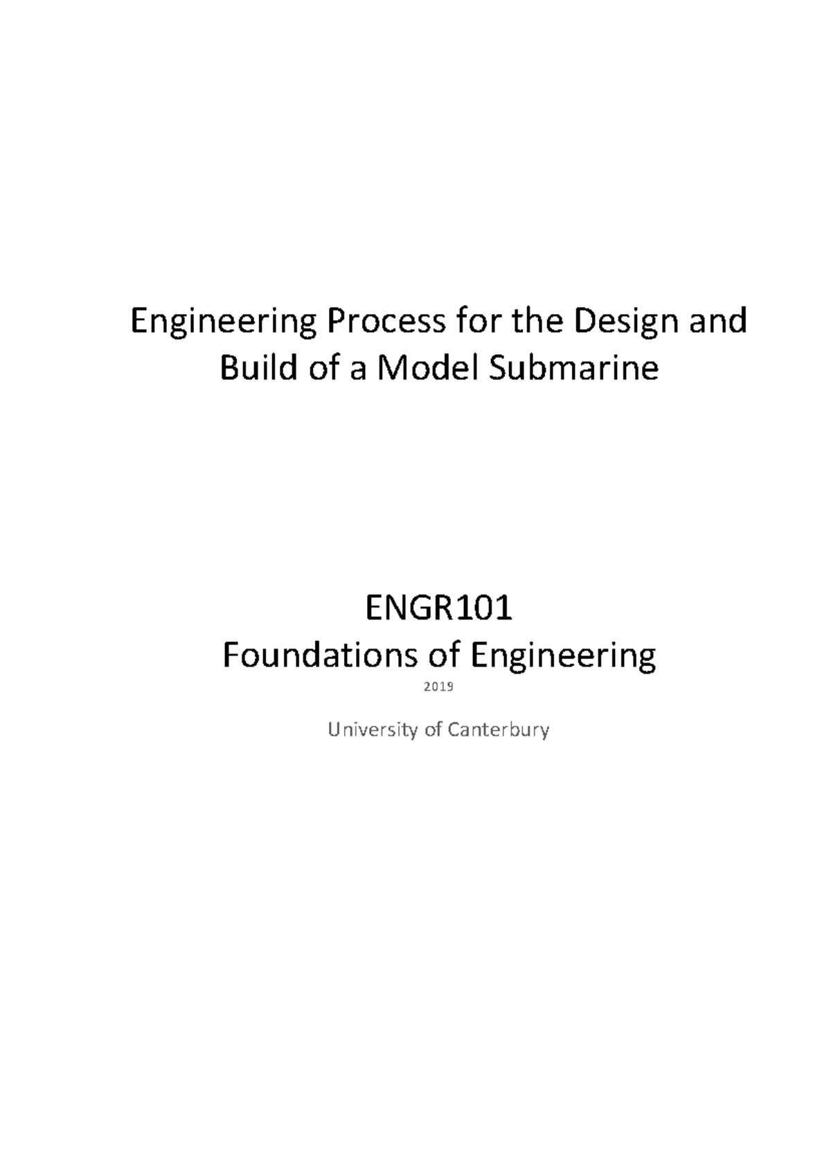 ENGR101 Assignment 3 - Engineering Process for the Design and Build of ...