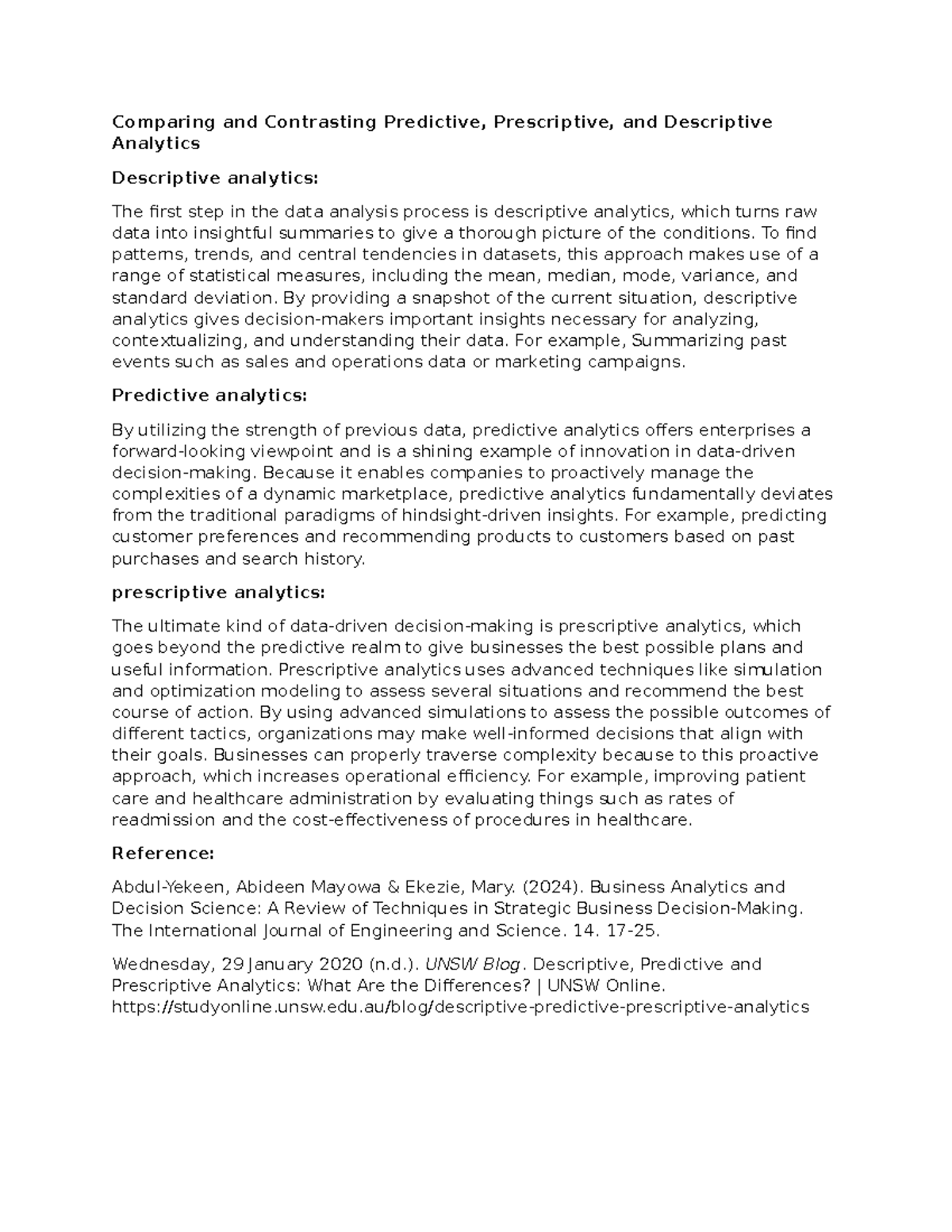 Comparing Predictive, Prescriptive & Descriptive Analytics in Data ...