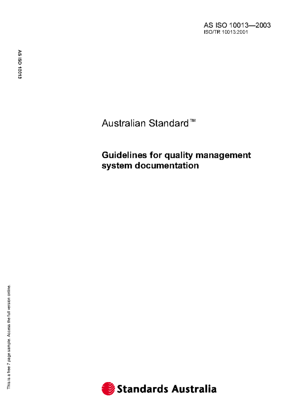 Iso 10013 Guidelines For Qms Documentation As Iso 10013 Iso Tr 10013