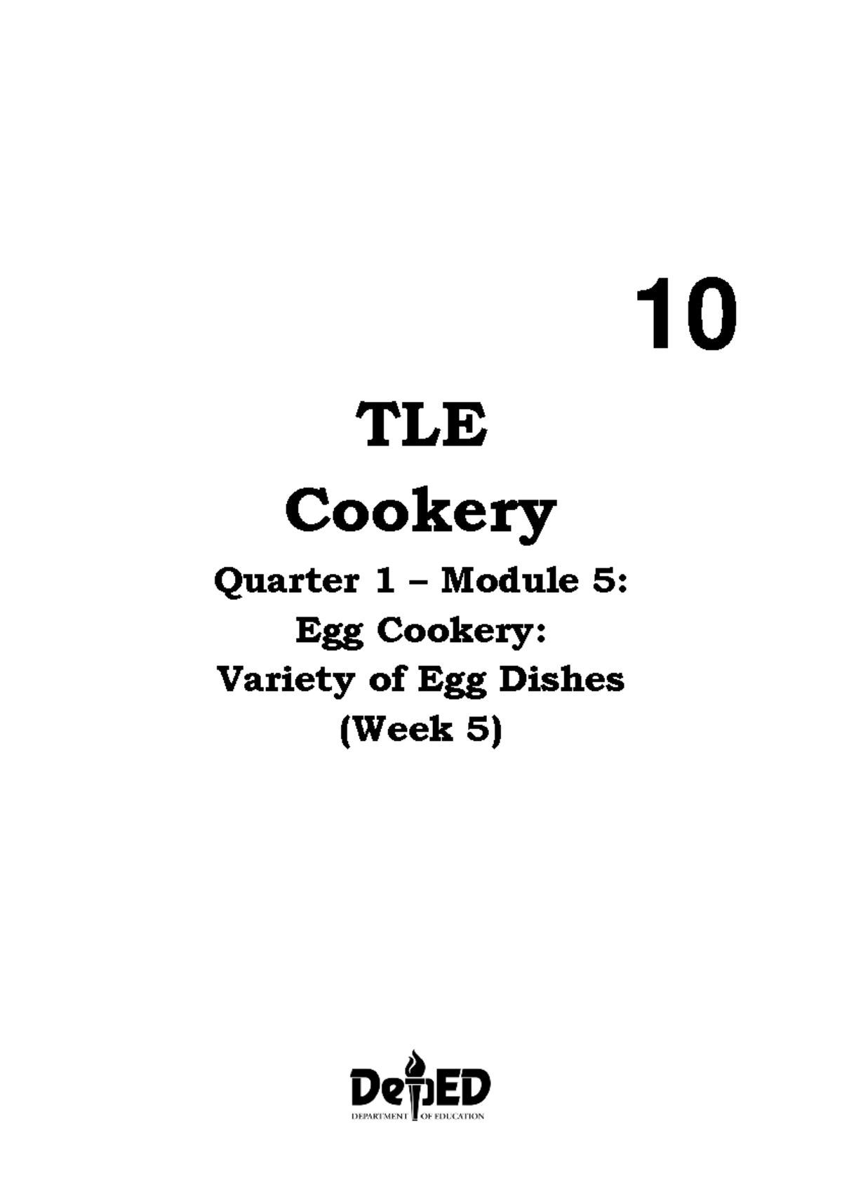 Q1 TLE Cookery 10 Module 5: Mastering Egg Cookery Techniques - Studocu