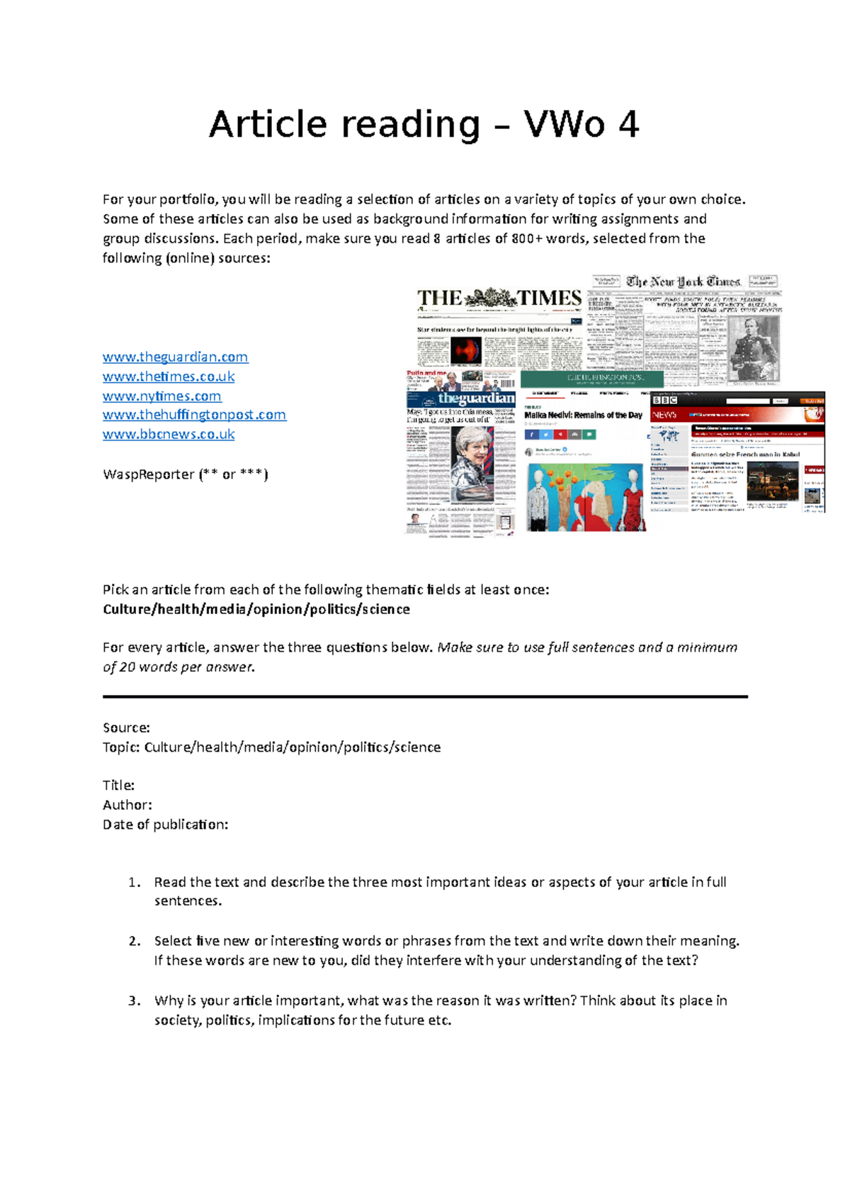 VWo 4 Article Reading: Guidelines for Portfolio Selection and Analysis ...