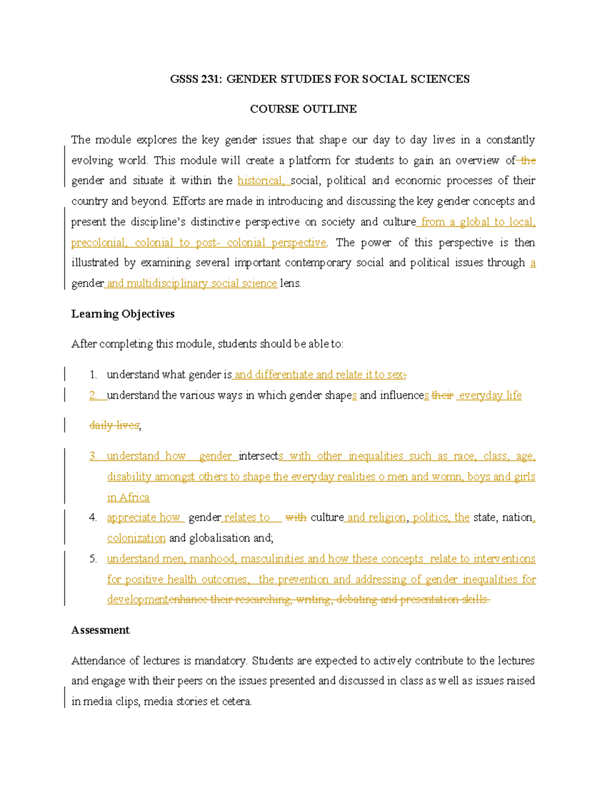 GSSS 231: Comprehensive Overview of Gender Studies in Social Sciences ...