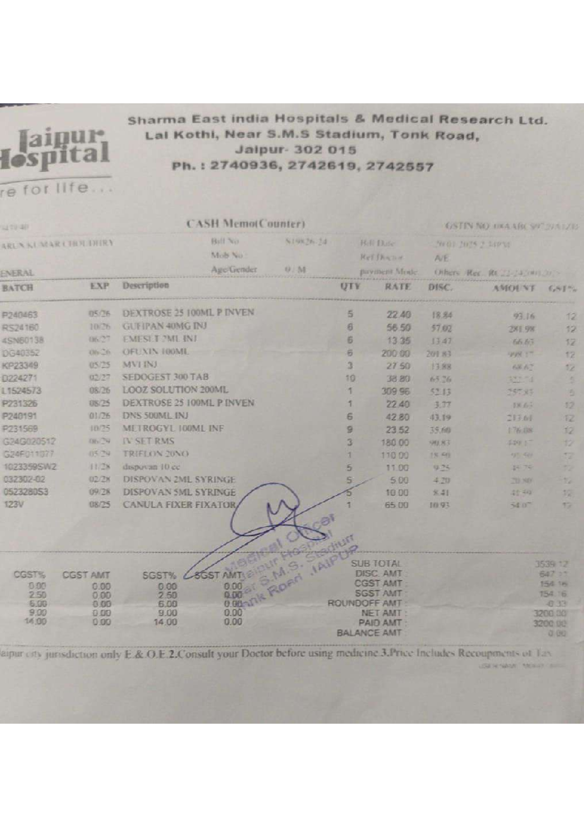 Medicine 20 - Invoice Details for Sharma East India Hospitals - Studocu