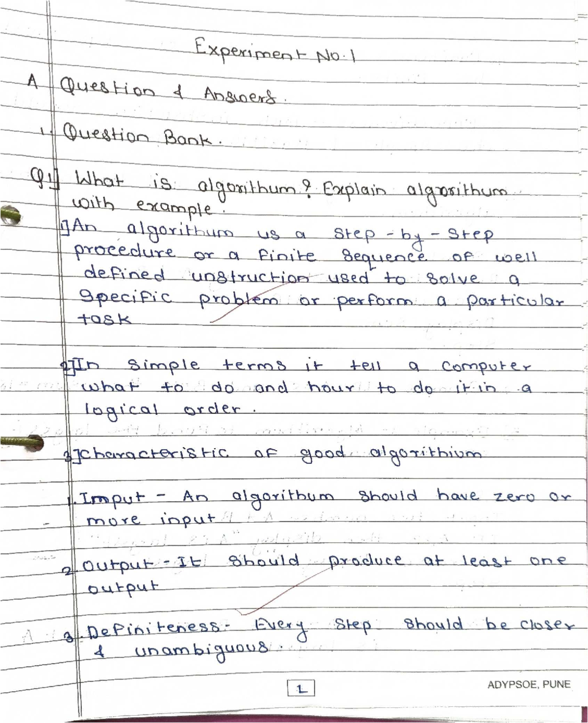 Assignment 1 - Important Questions on Algorithms and Data Types - Studocu