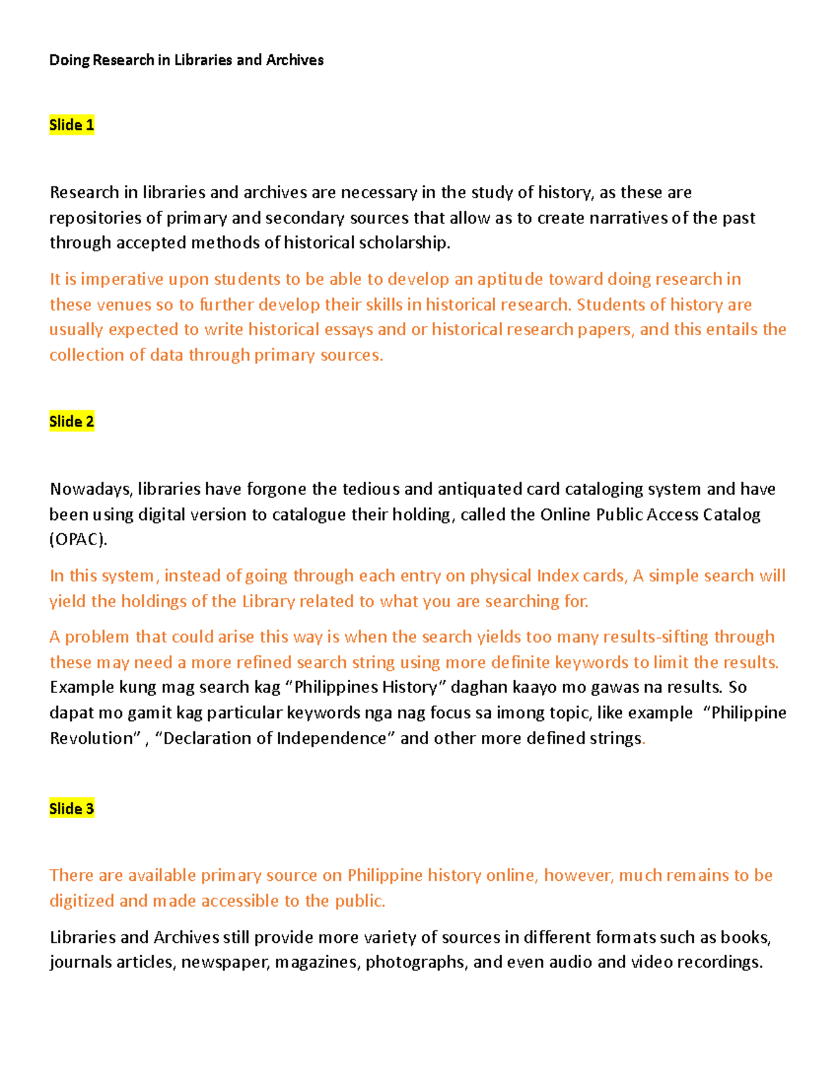 RPH 101: Research Guide for Libraries and Archives - Studocu