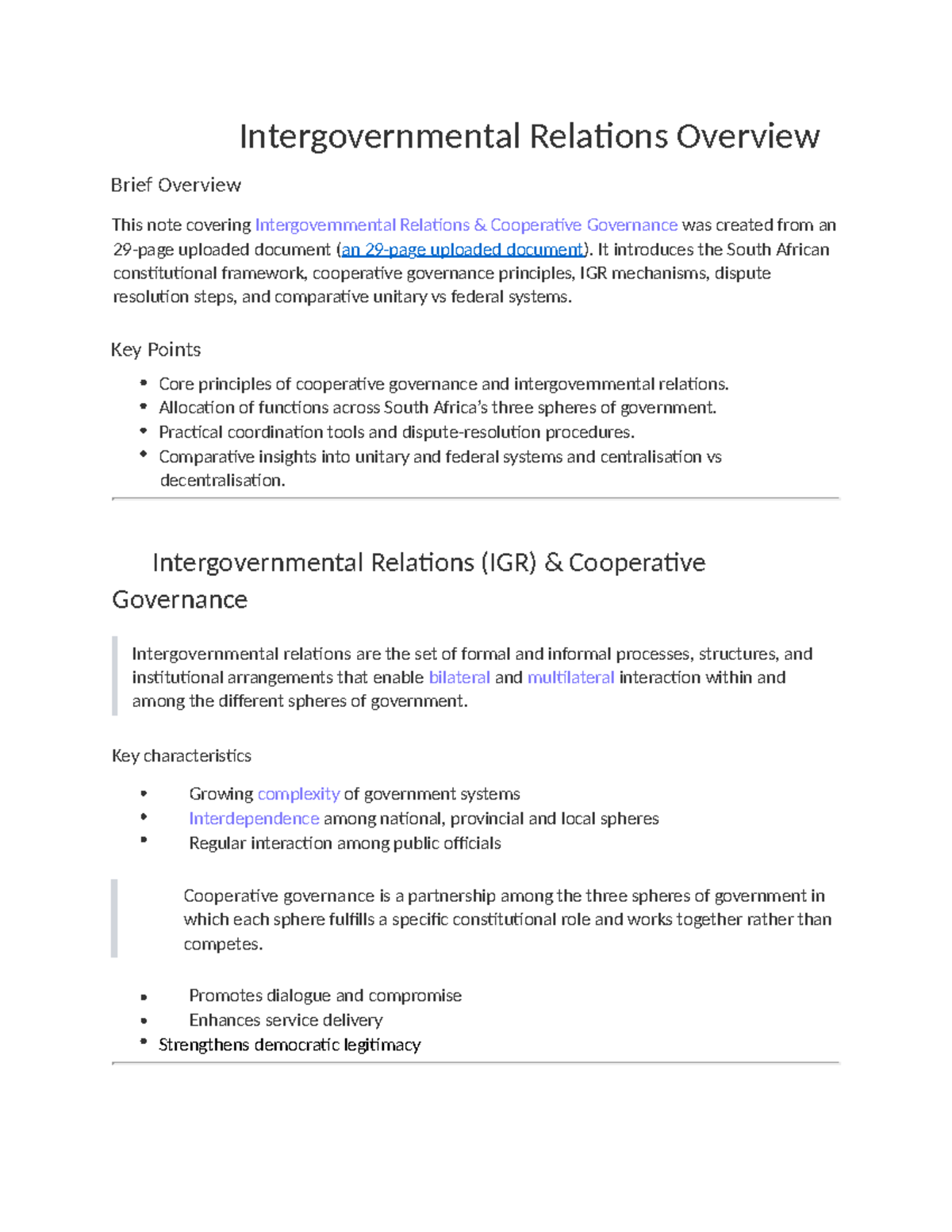 Intergovernmental Relations Overview: Key Insights on Cooperative ...