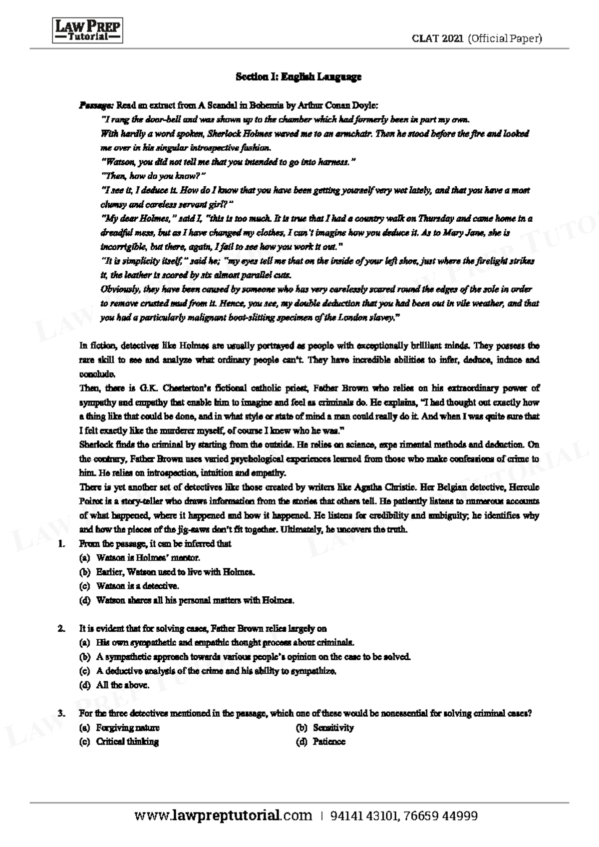 CLAT 2021 Official Paper Analysis and Review - Studocu