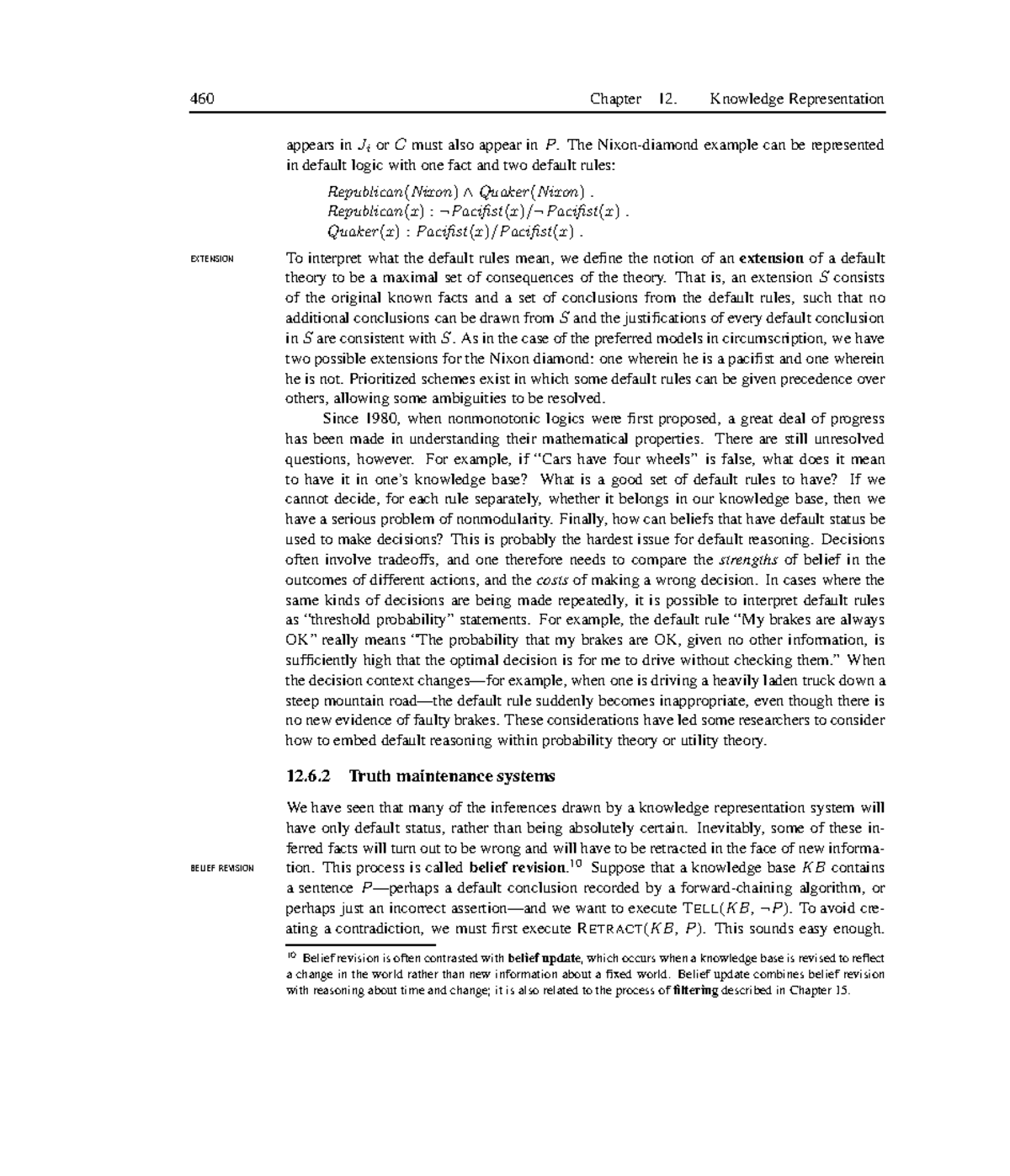 460 Chapter 12: Knowledge Representation and Default Logic Insights ...
