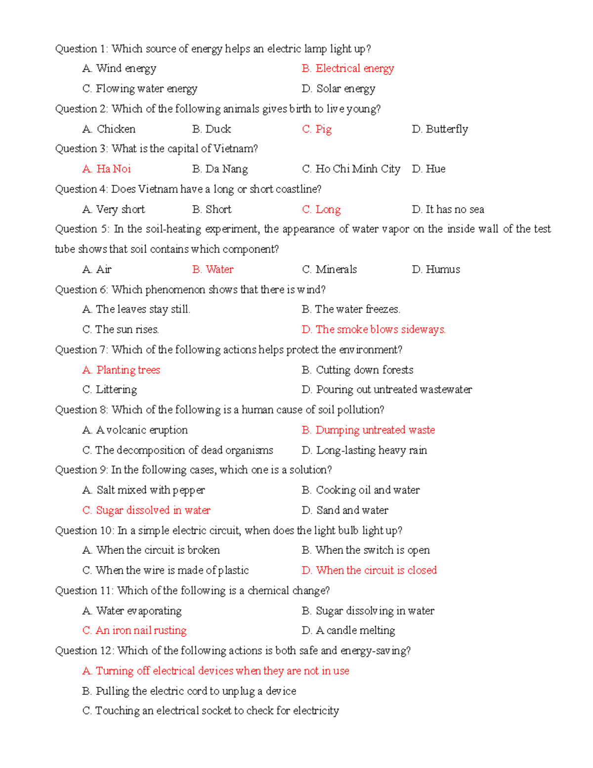 Test 3 - Energy, Environment, and General Knowledge Questions - Studocu