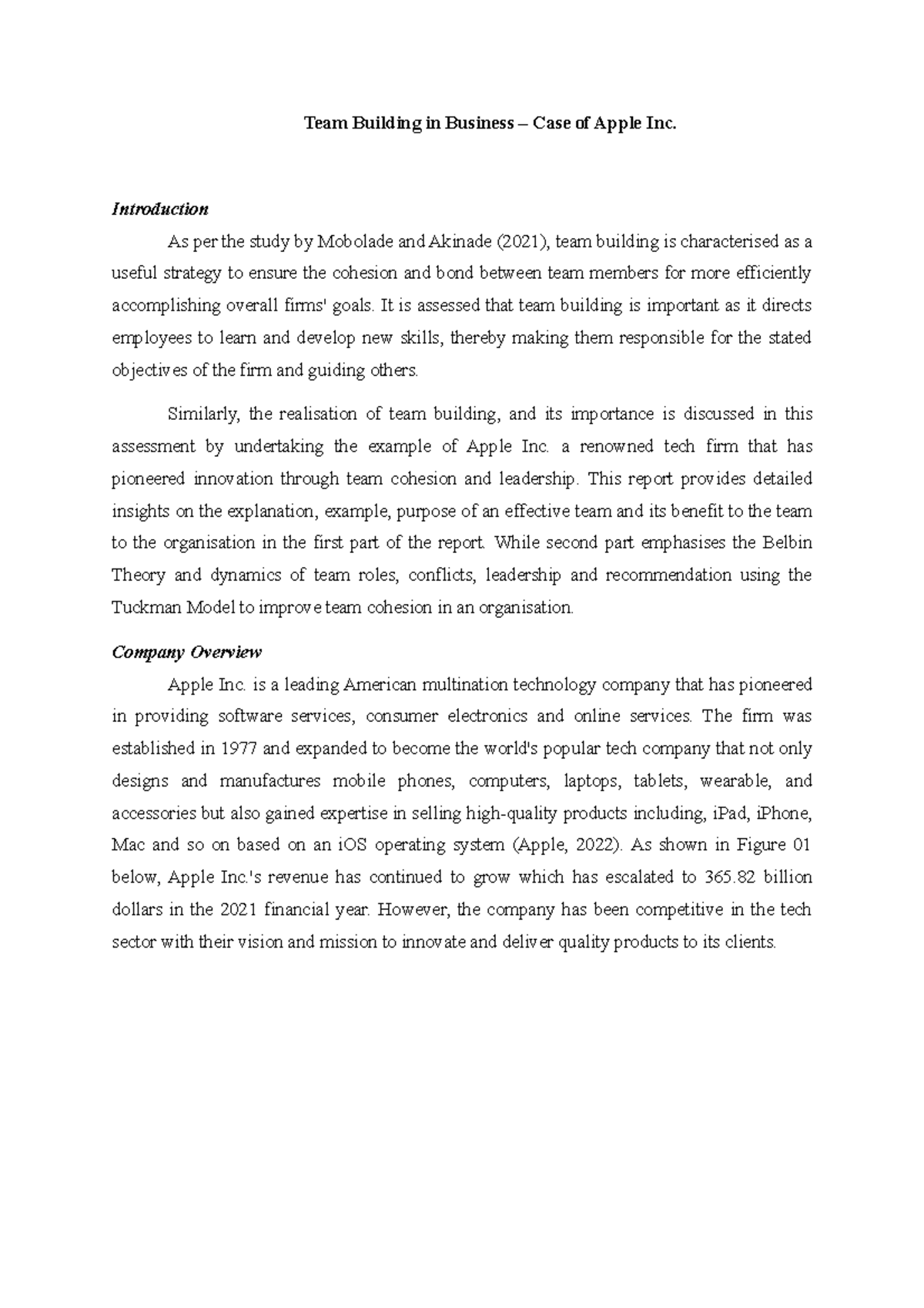 Team Building Strategies in Business: The Case of Apple Inc. - Studocu