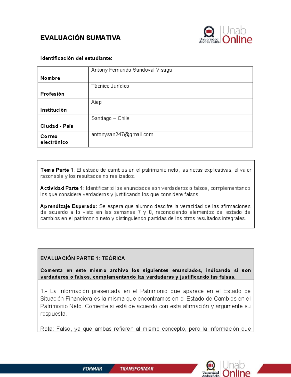 S8 evaluación parte 1 Antony Fernando Sandoval Visaga - EVALUACIÓN ...