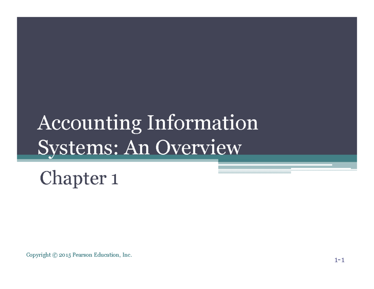AIS 13: Overview of Accounting Information Systems - Chapter 1 Guide ...