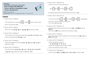 Year 12 Maths Extension 1 - Topic Test - Name: Vectors (EXT1) Time ...