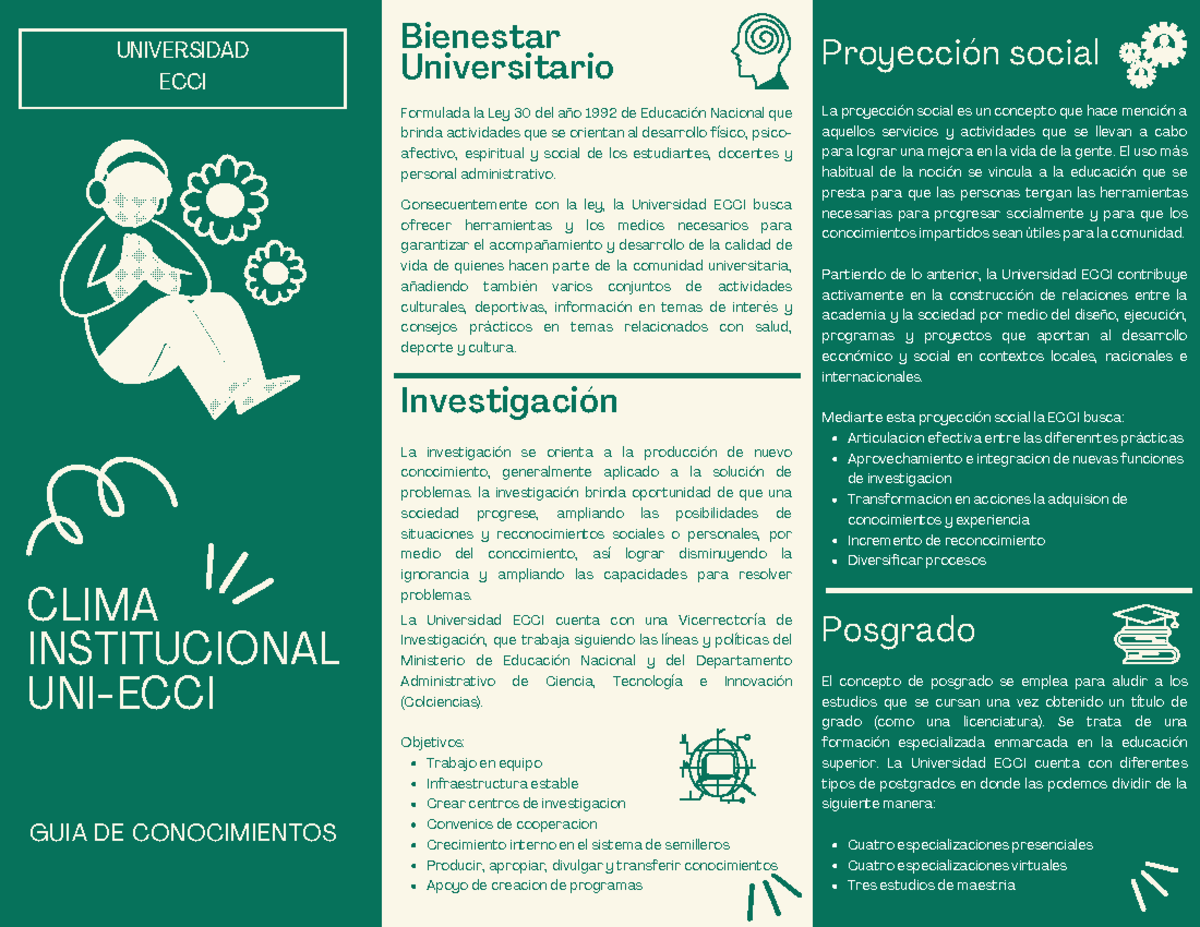 Brochure de la Universidad ECCI: Investigación y Proyección Social - Studocu