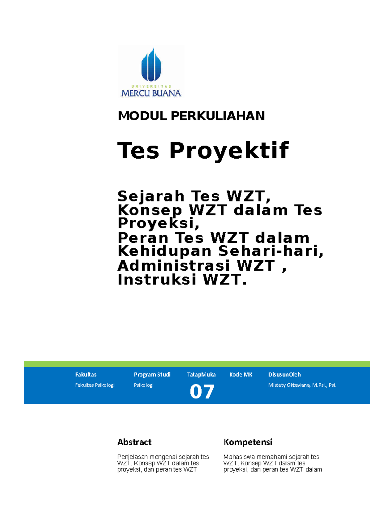 Modul Tes Proyektif WZT: Sejarah, Konsep, dan Peran dalam Psikologi ...