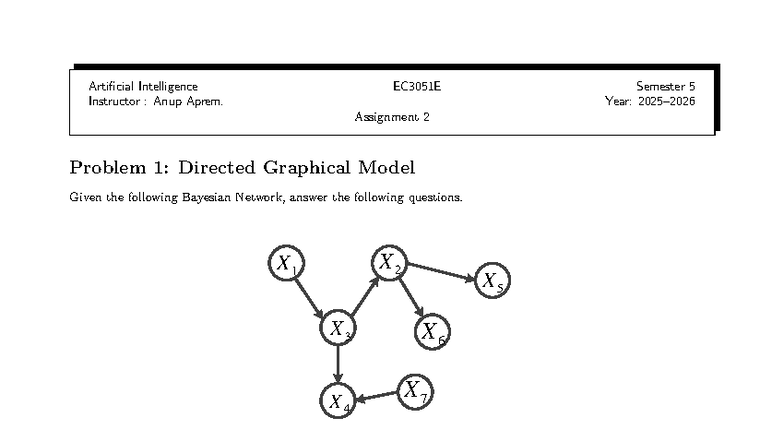 EC3051E Assignment 2: Directed Graphical & Hidden Markov Models - Studocu