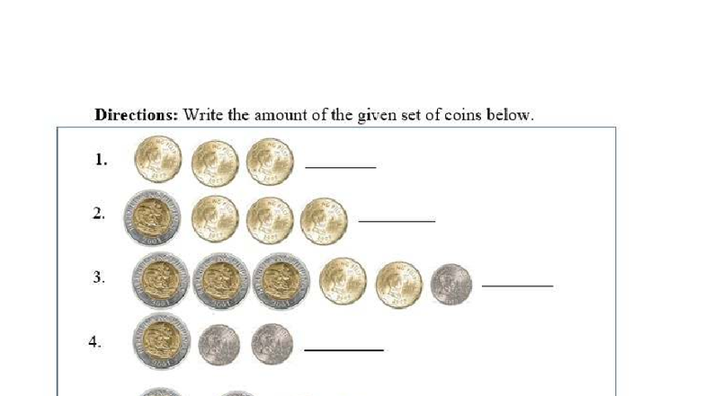 Math 2: Counting and Coloring Peso Coins Activity - Studocu