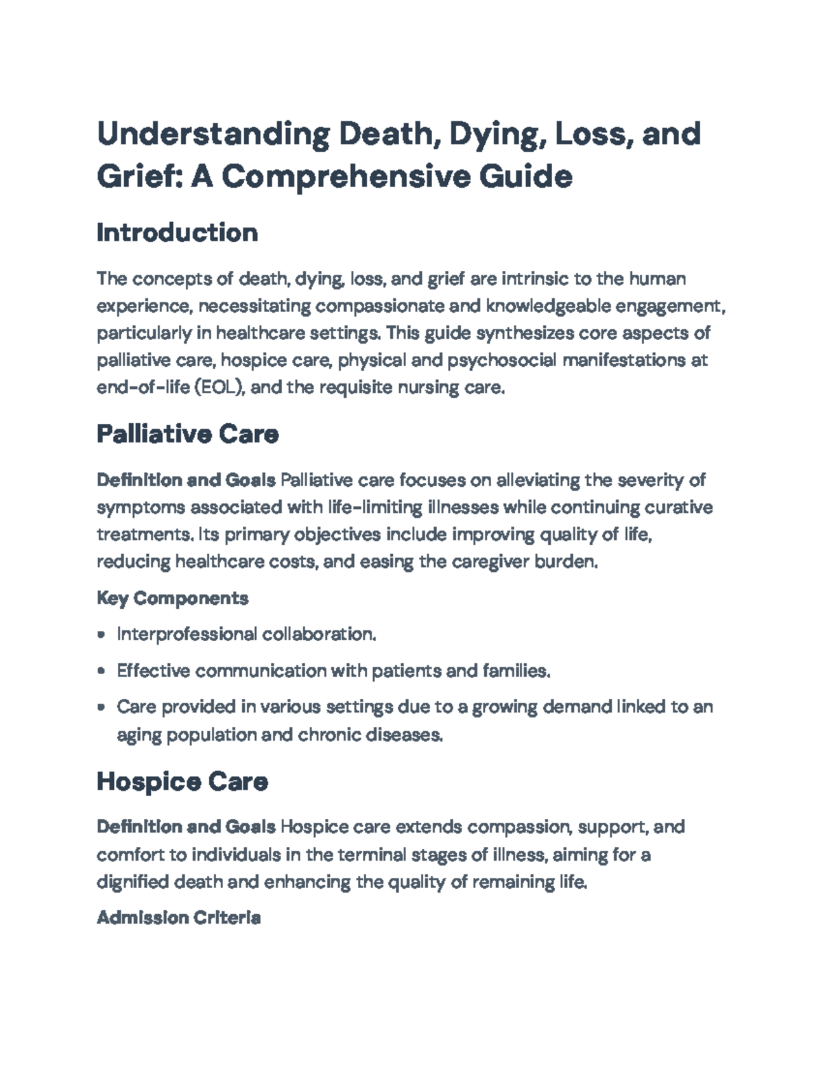 Understanding Death, Dying, Loss, and Grief: A Guide for Healthcare ...