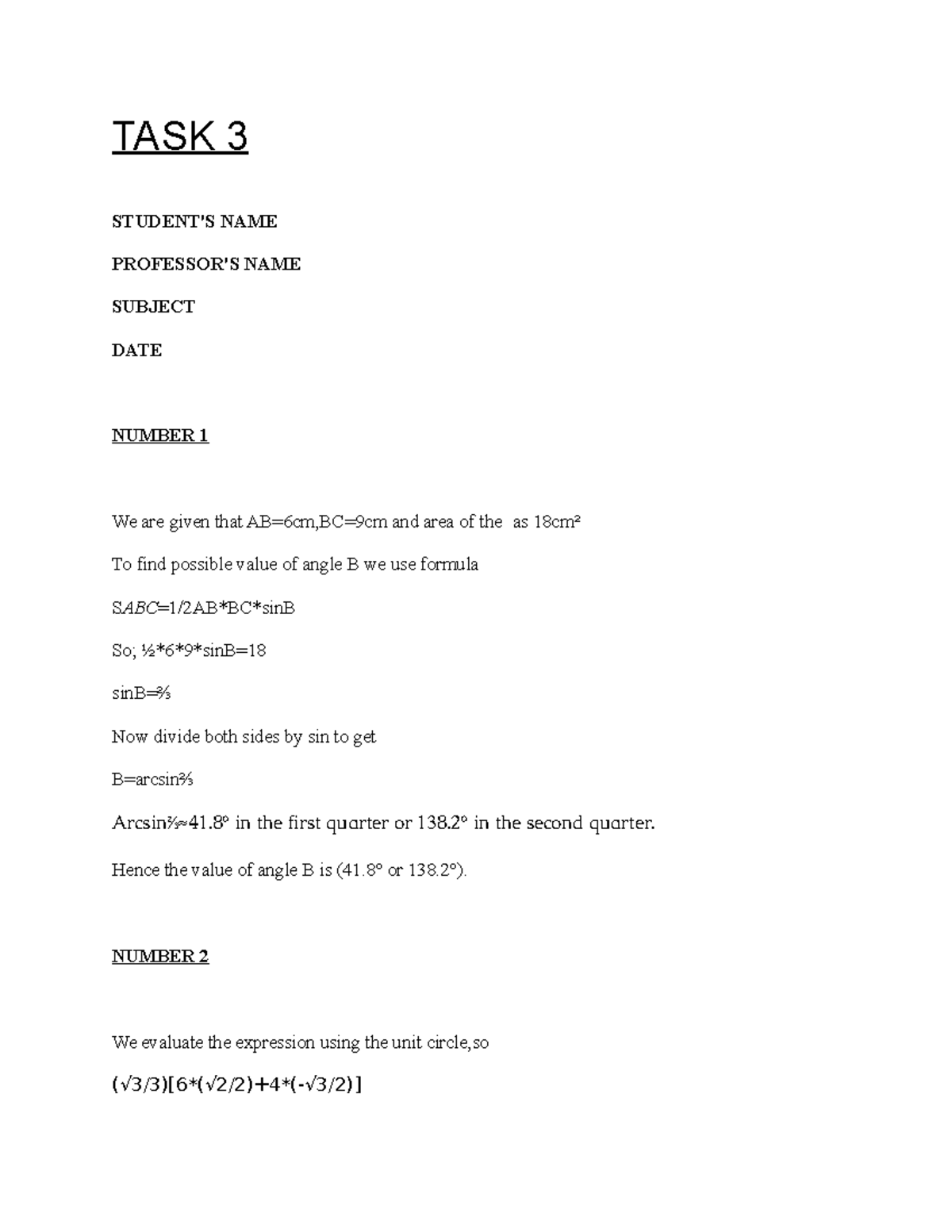 TASK 3 - Notes - TASK 3 STUDENT'S NAME PROFESSOR'S NAME SUBJECT DATE ...