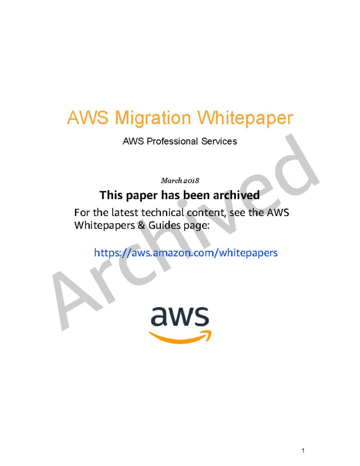 AWS Migration Whitepaper: Best Practices and Strategies for Success - Studocu
