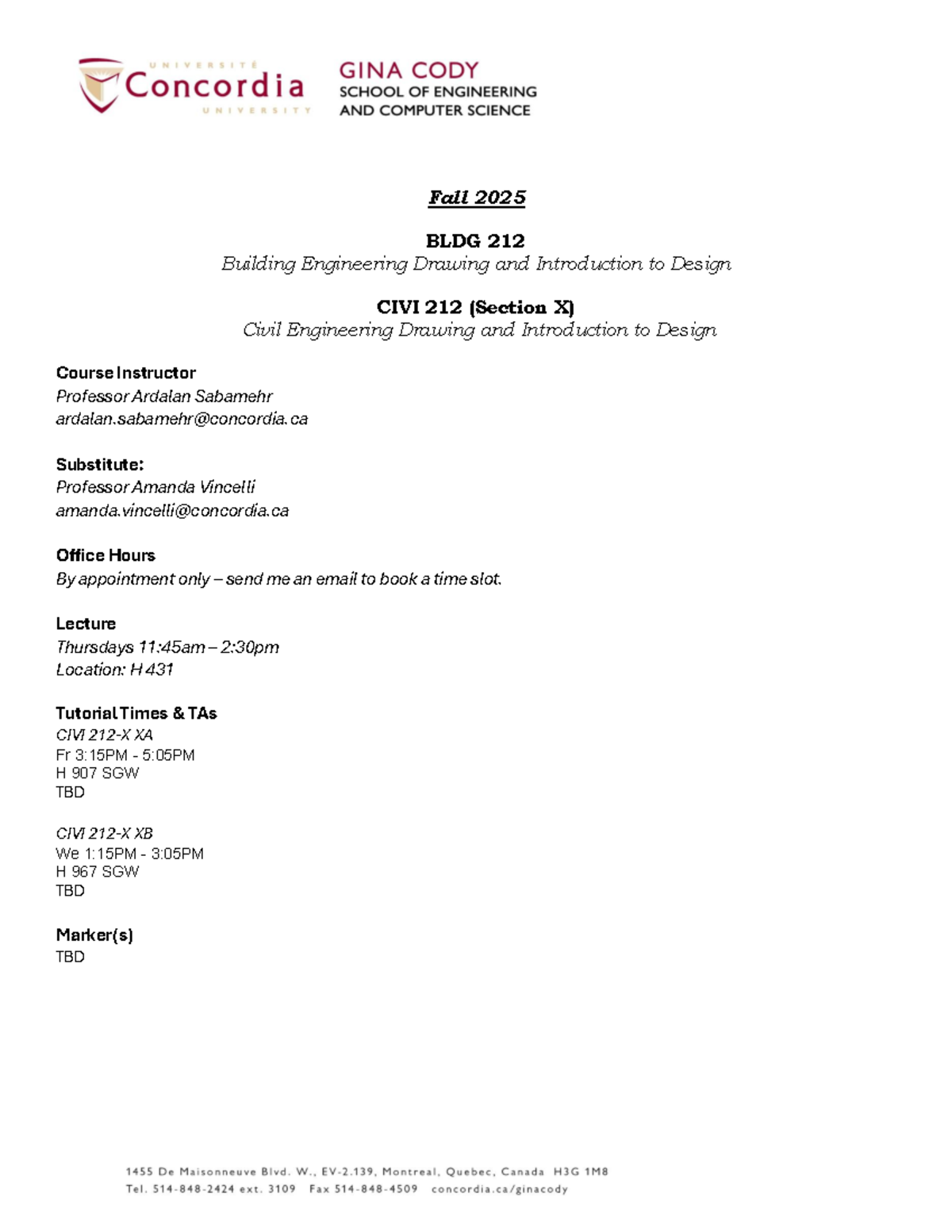 CIVI 212 Course Outline: Building Engineering Drawing & Design - Studocu