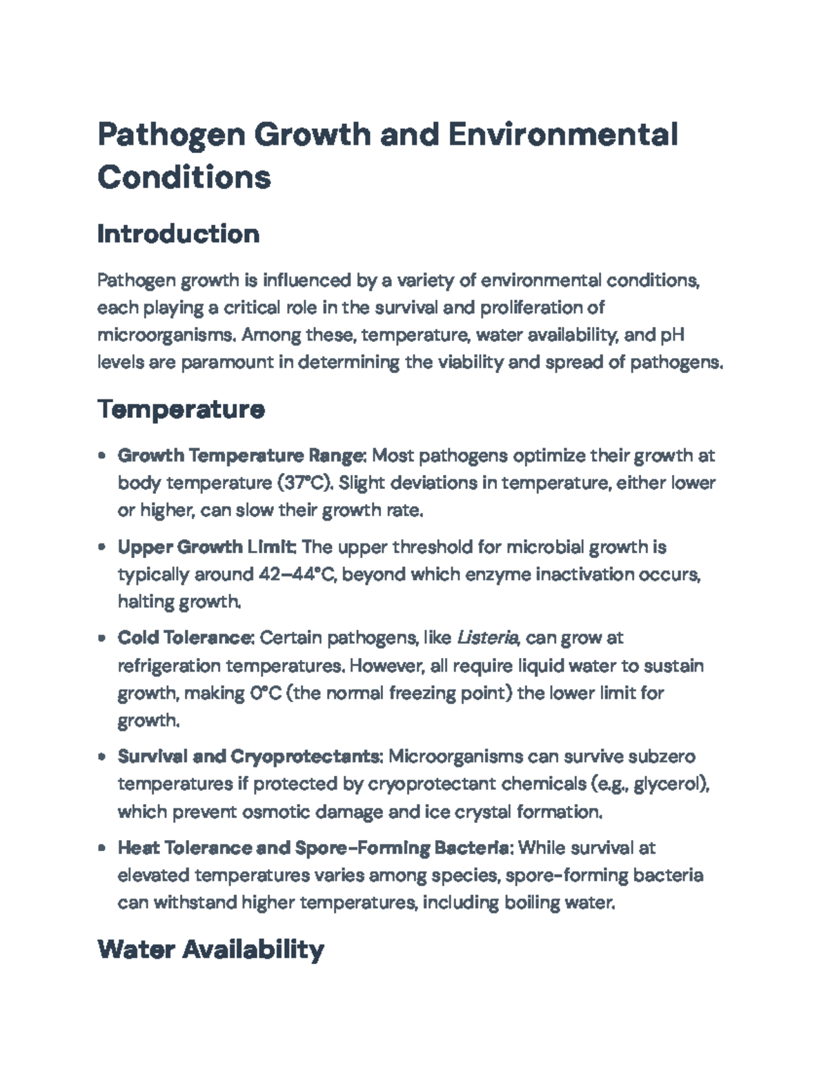 Understanding Pathogen Growth Influenced by Environmental Conditions ...